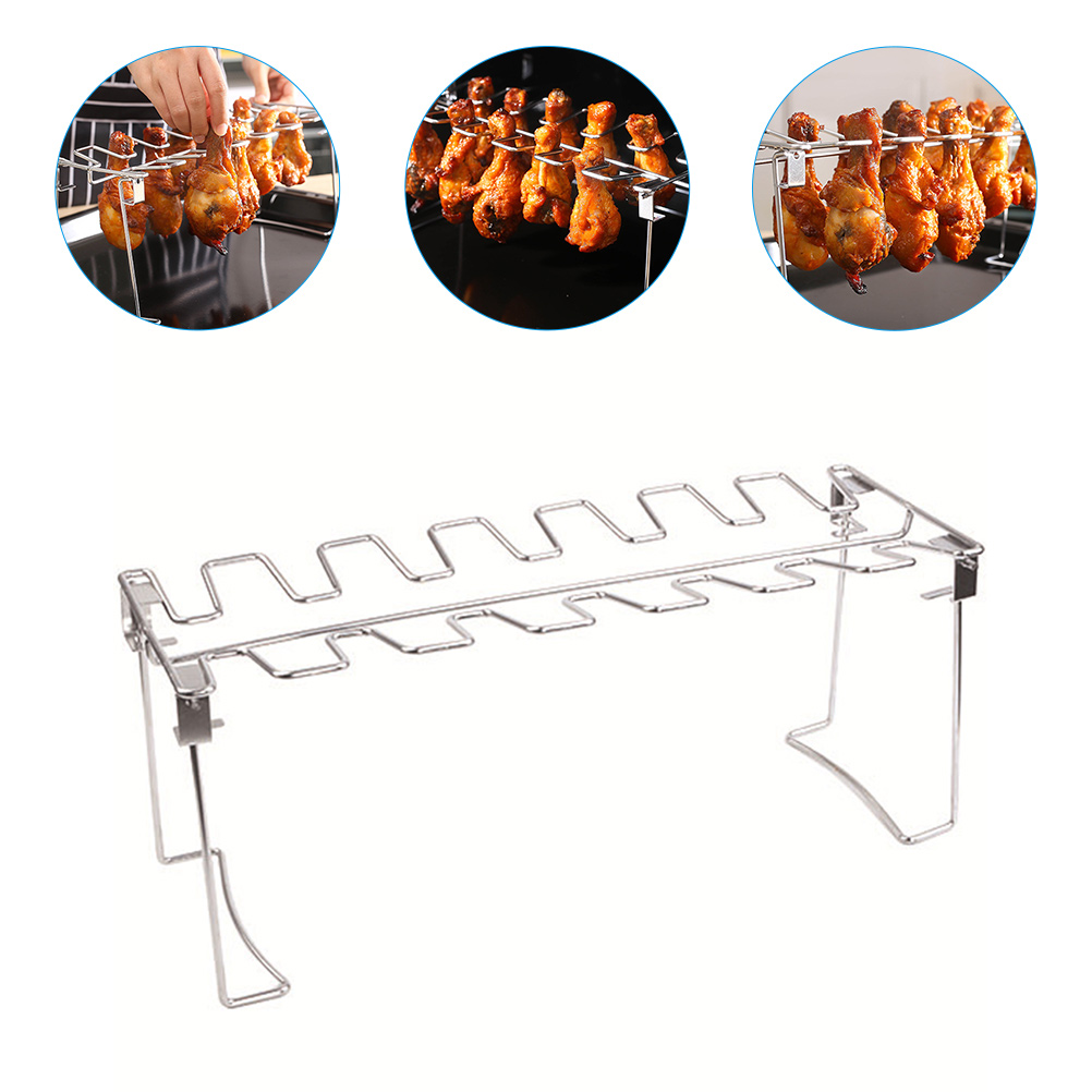 Stainless Steel Grill Rack Outdoor Barbecue Rack Drumstick Grilling ...