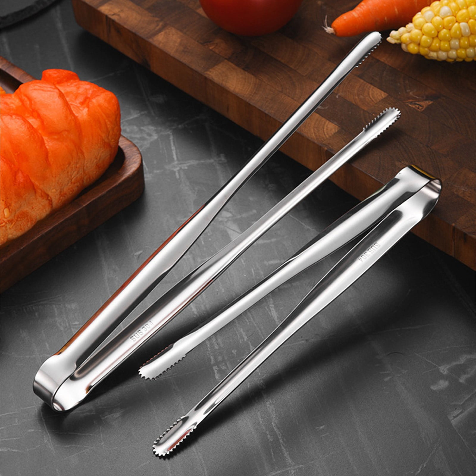 Stainless Steel Grill Tongs,Barbecue Grill Tongs,Grill Flipping Tongs ...