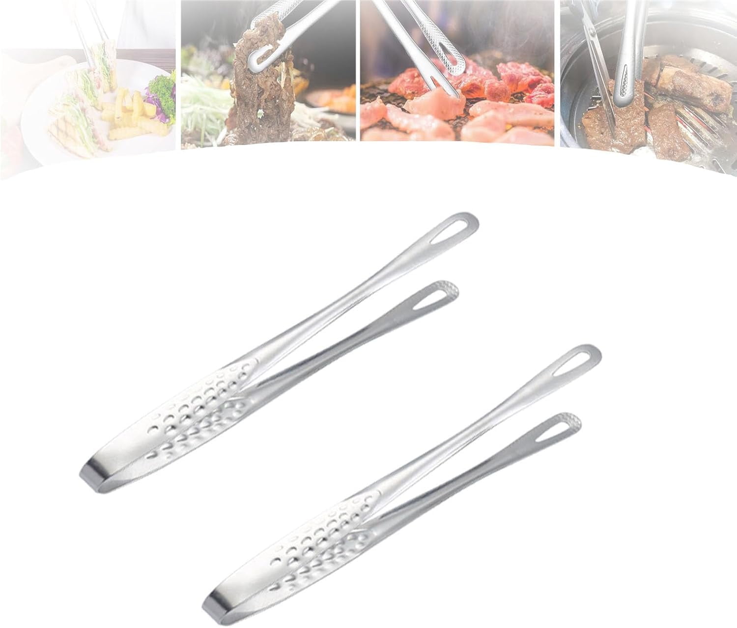 Stainless Steel Grill Tongs,Buffet Food Clips, Anti-Scalding Bread ...