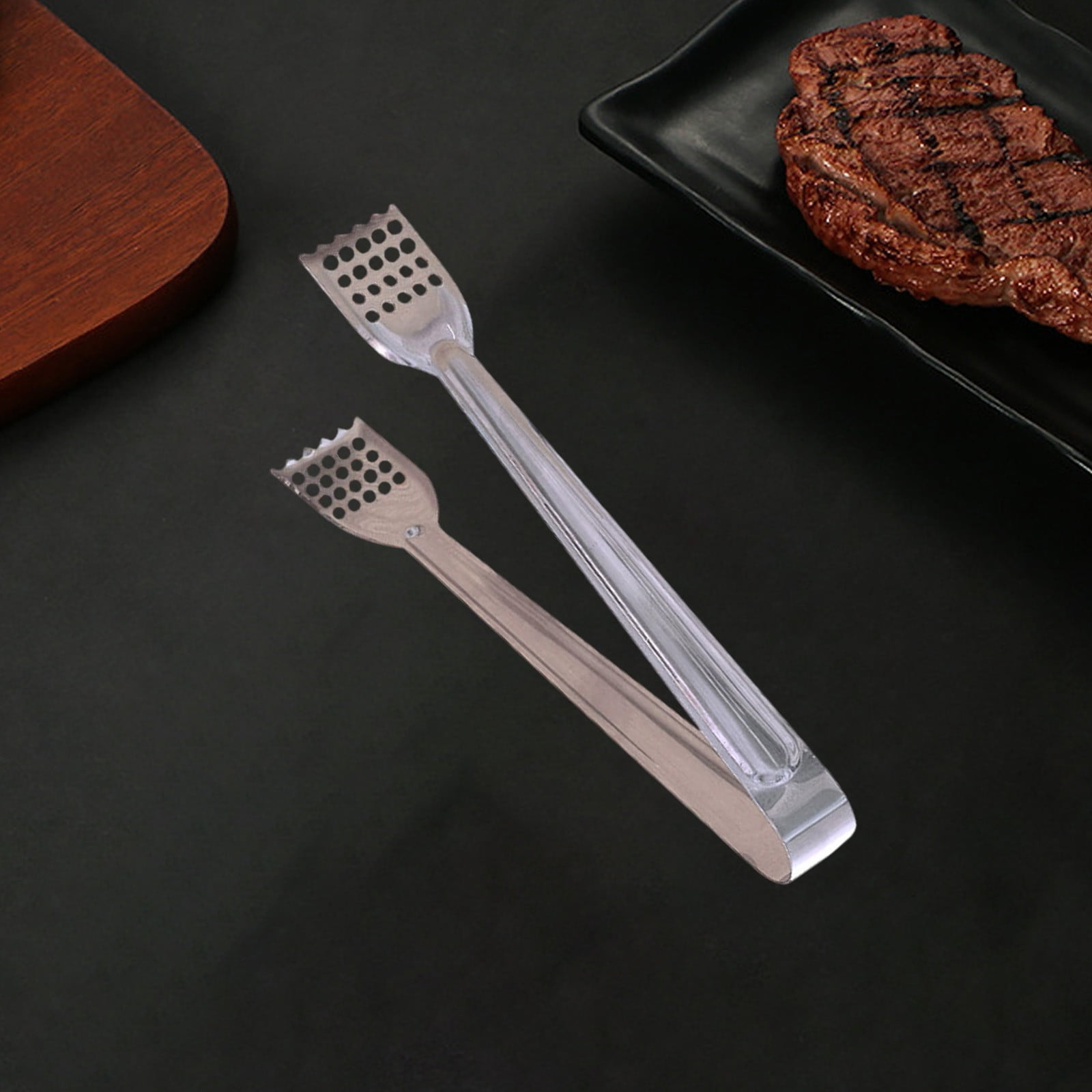 Stainless Steel Grill Tongs, Korean Bbq Meat Clamps with Non-slip Handle & Adjustable Spacing ...