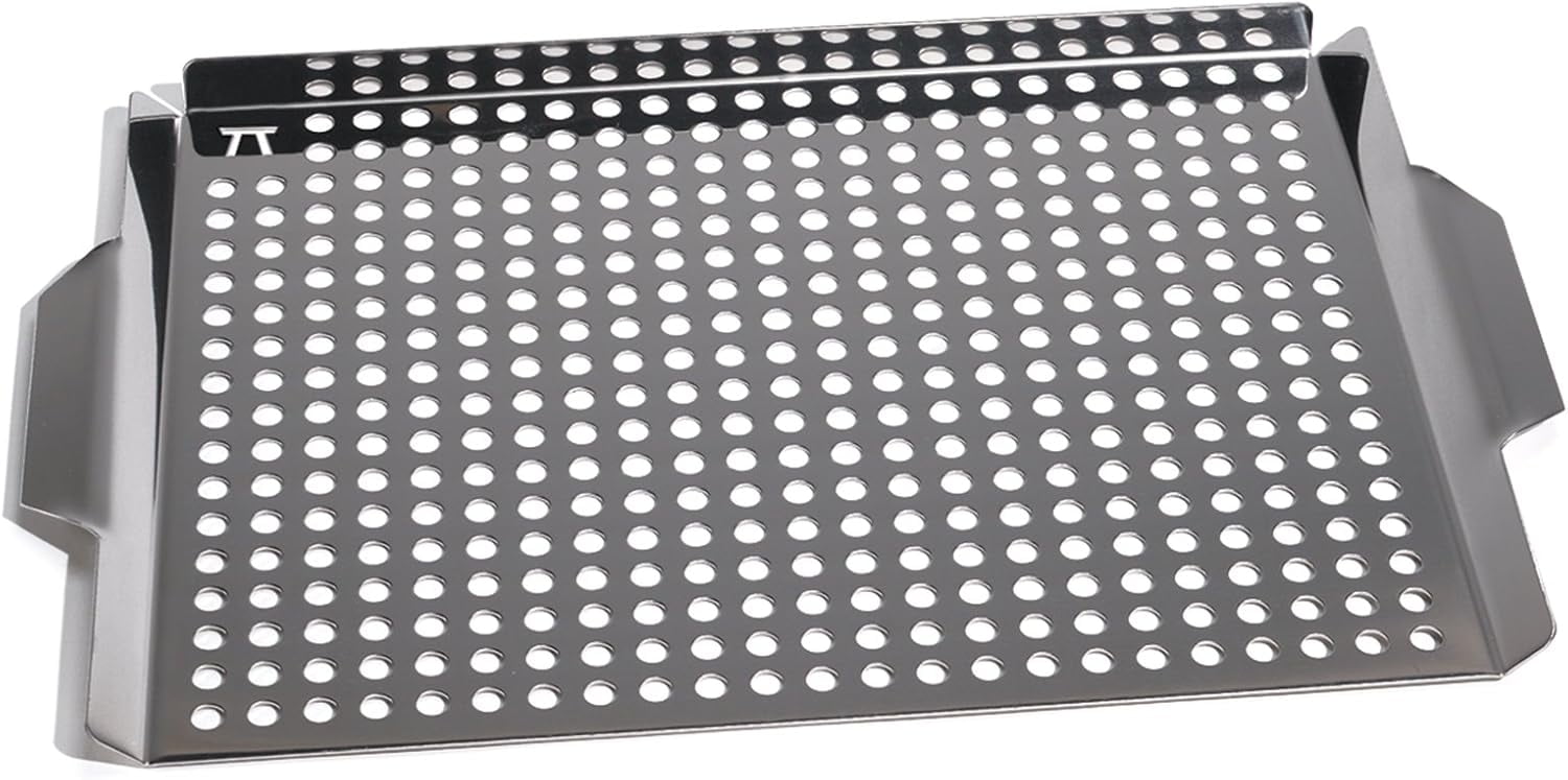 Stainless Steel Grill Topper Grid, BBQ Pan With Handles - Walmart.com