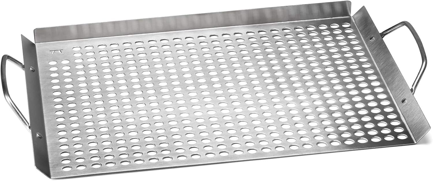 Stainless Steel Grill Topper Grid, BBQ Pan With Handles - Walmart.com