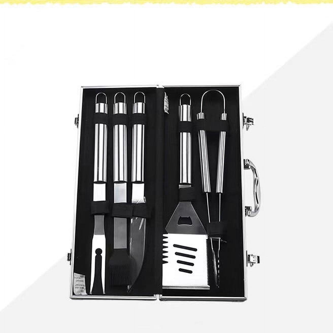 Stainless Steel Grillware Aluminium Case Set Grill Knife Fork Spatula ...