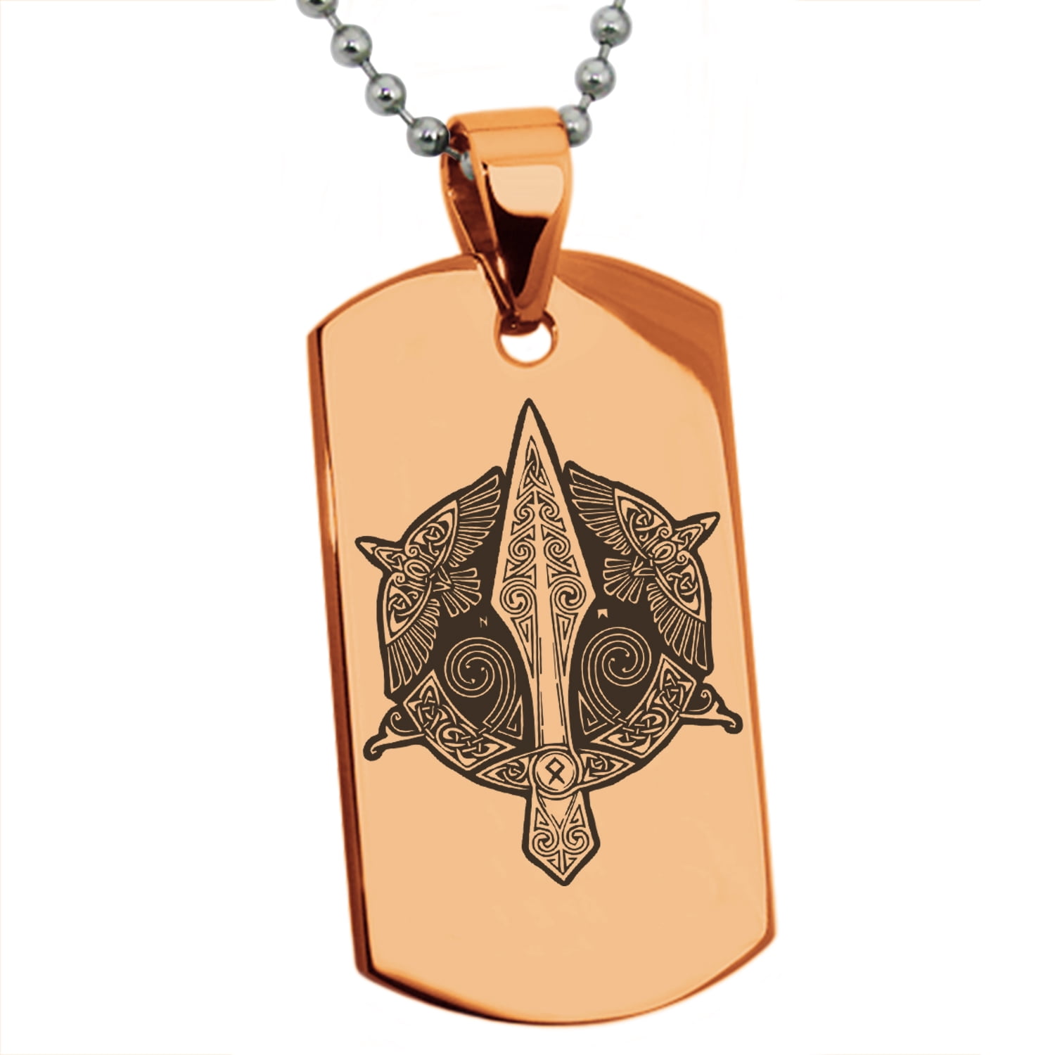 Stainless Steel Gungnir Odin's Spear Viking Norse Engraved Dog Tag ...