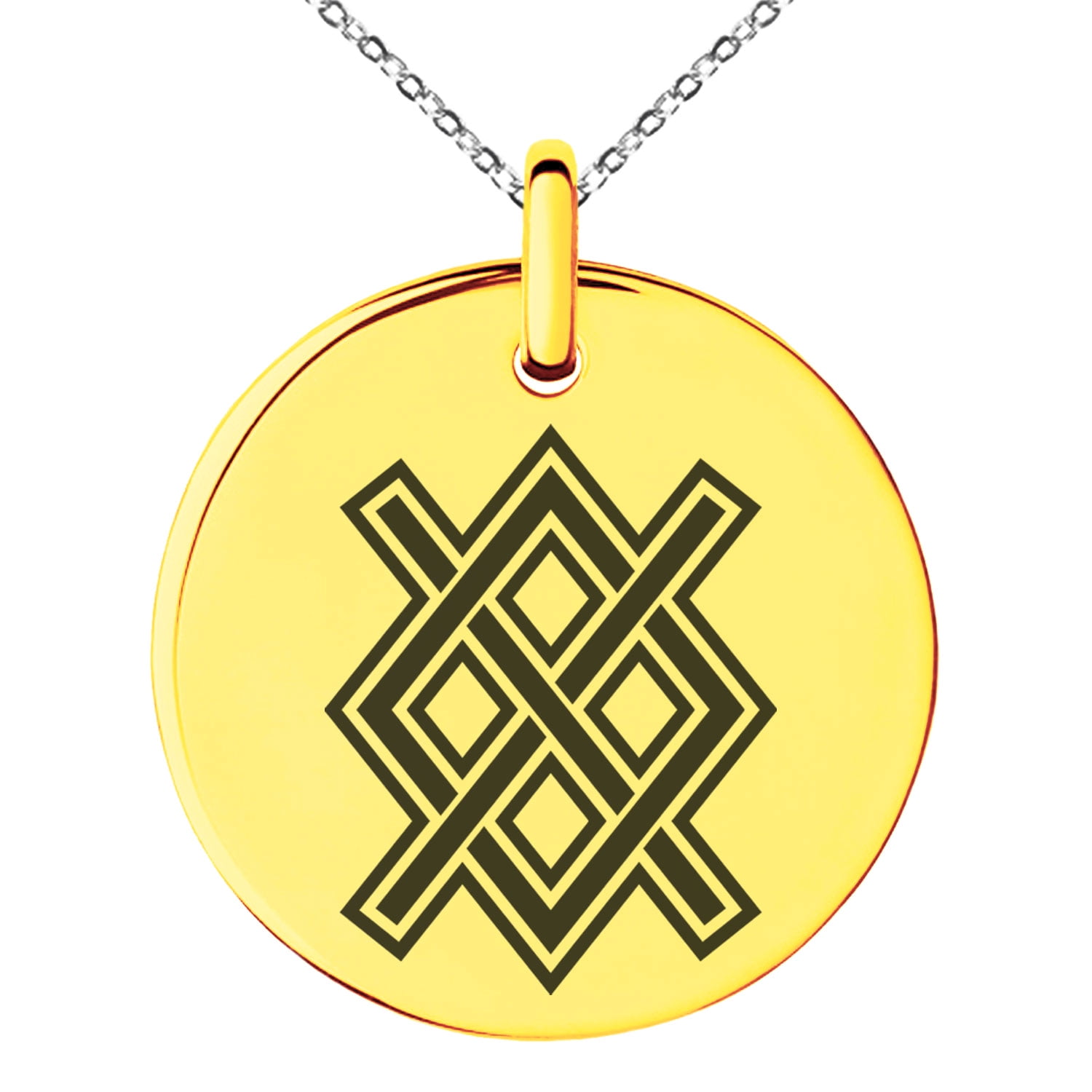 Stainless Steel Gungnir Rune Viking Norse Engraved Small Medallion ...