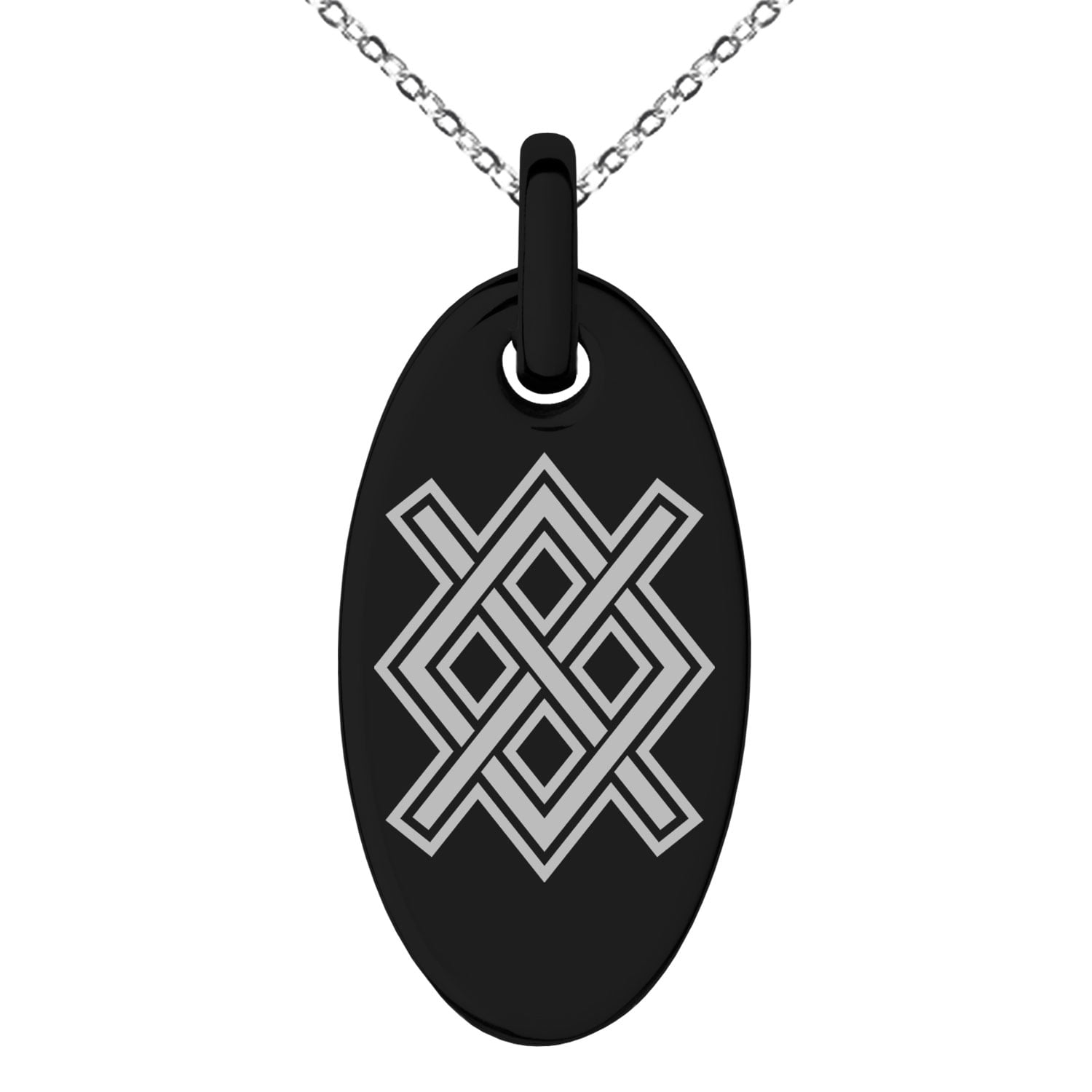 Stainless Steel Gungnir Rune Viking Norse Engraved Small Oval Charm ...