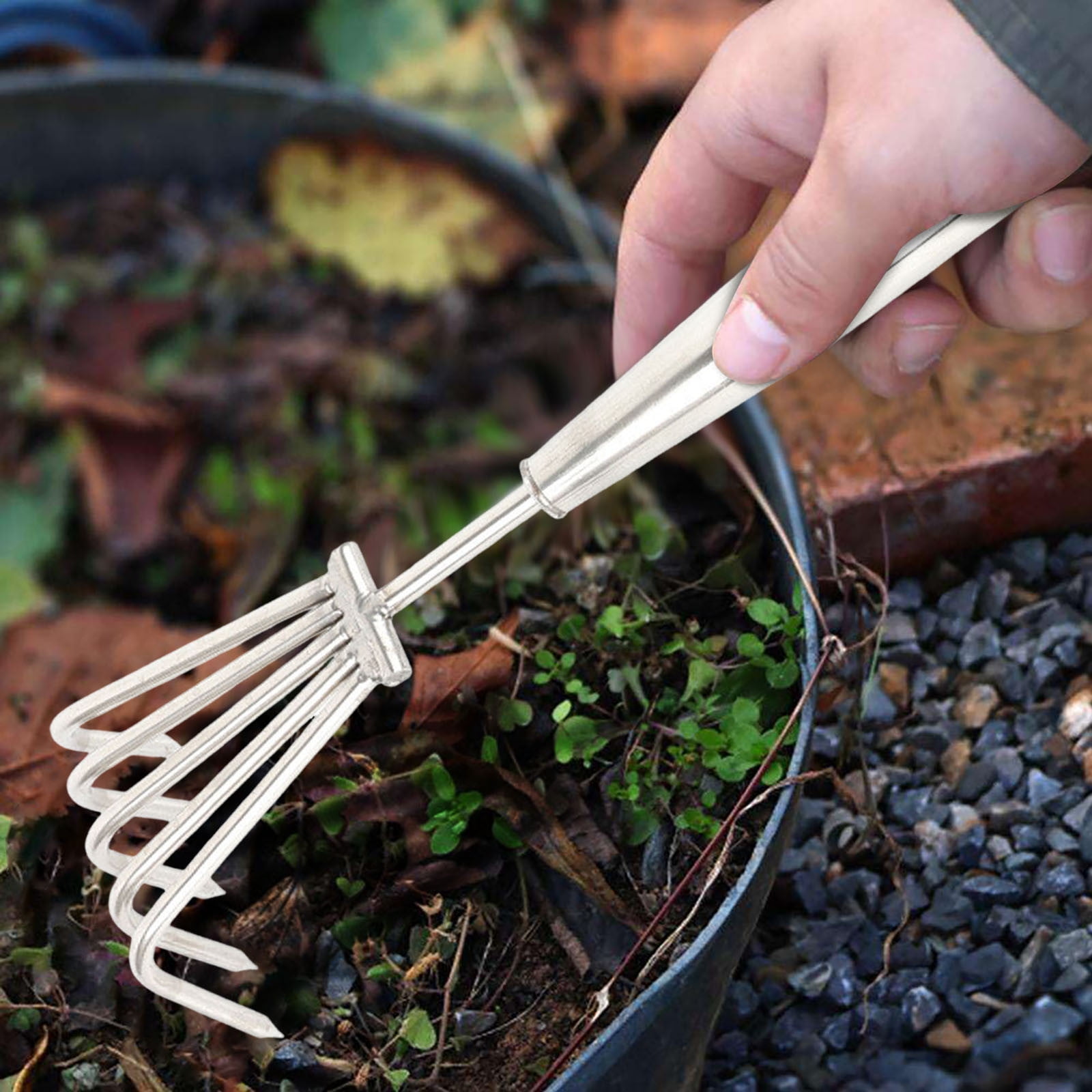 Stainless Steel Hand Rake for Gardening Garden Cultivator Tool with ...