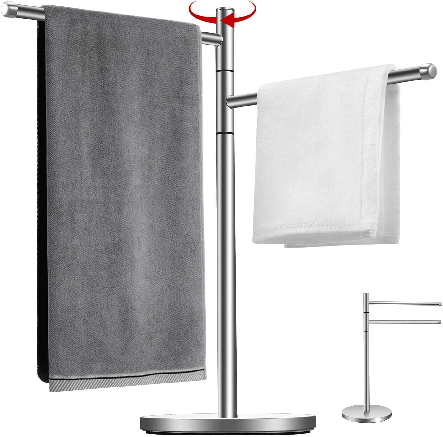 Stainless Steel Hand Towel Holder Stand F Shape Freestanding Towel Rack ...