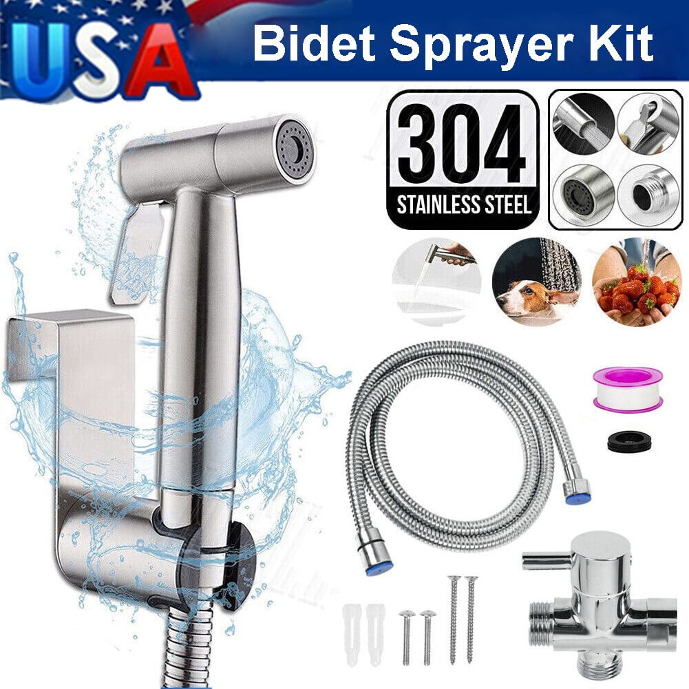Stainless Steel Handheld Bidet Sprayer Kit - Toilet Jet Spray Douche ...