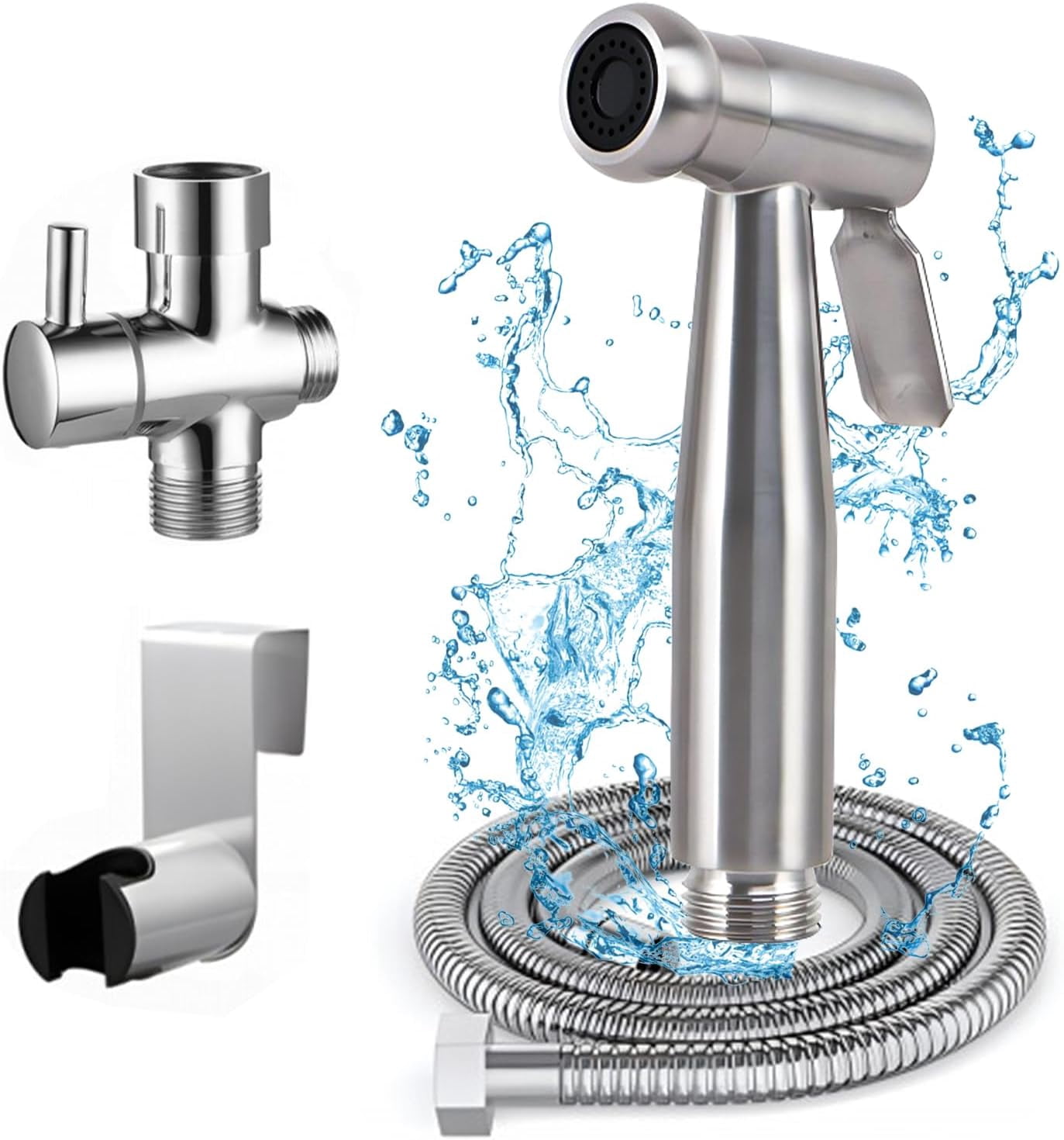 Stainless Steel Handheld Bidet Sprayer with 1.5M Hose - Feminine Wash ...