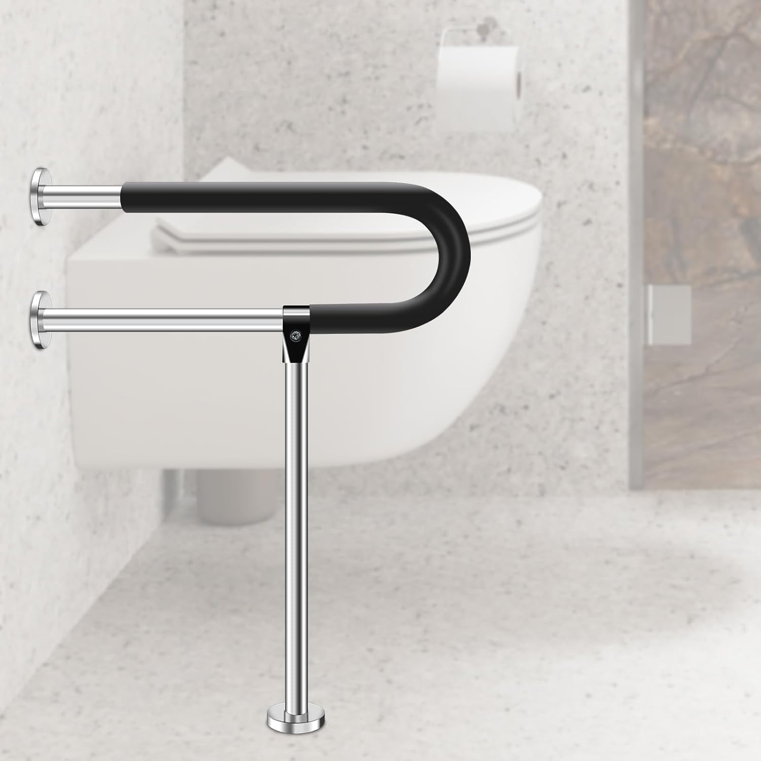 Stainless Steel Handicap Grab Bars Rails 23.6 Inch Toilet Handrails ...