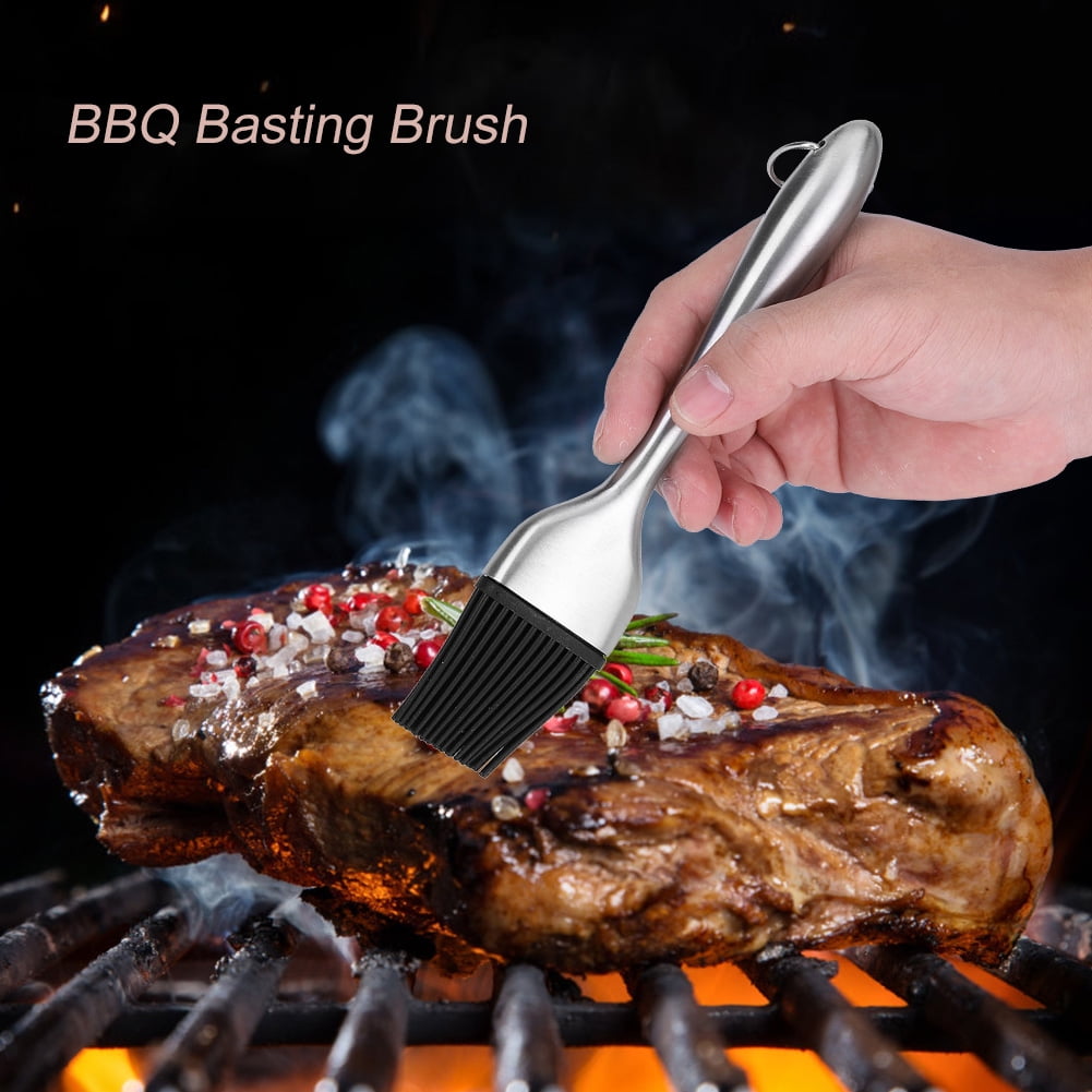 Stainless Steel Handle Silicone Head Basting Barbecue Oil Brush BBQ ...