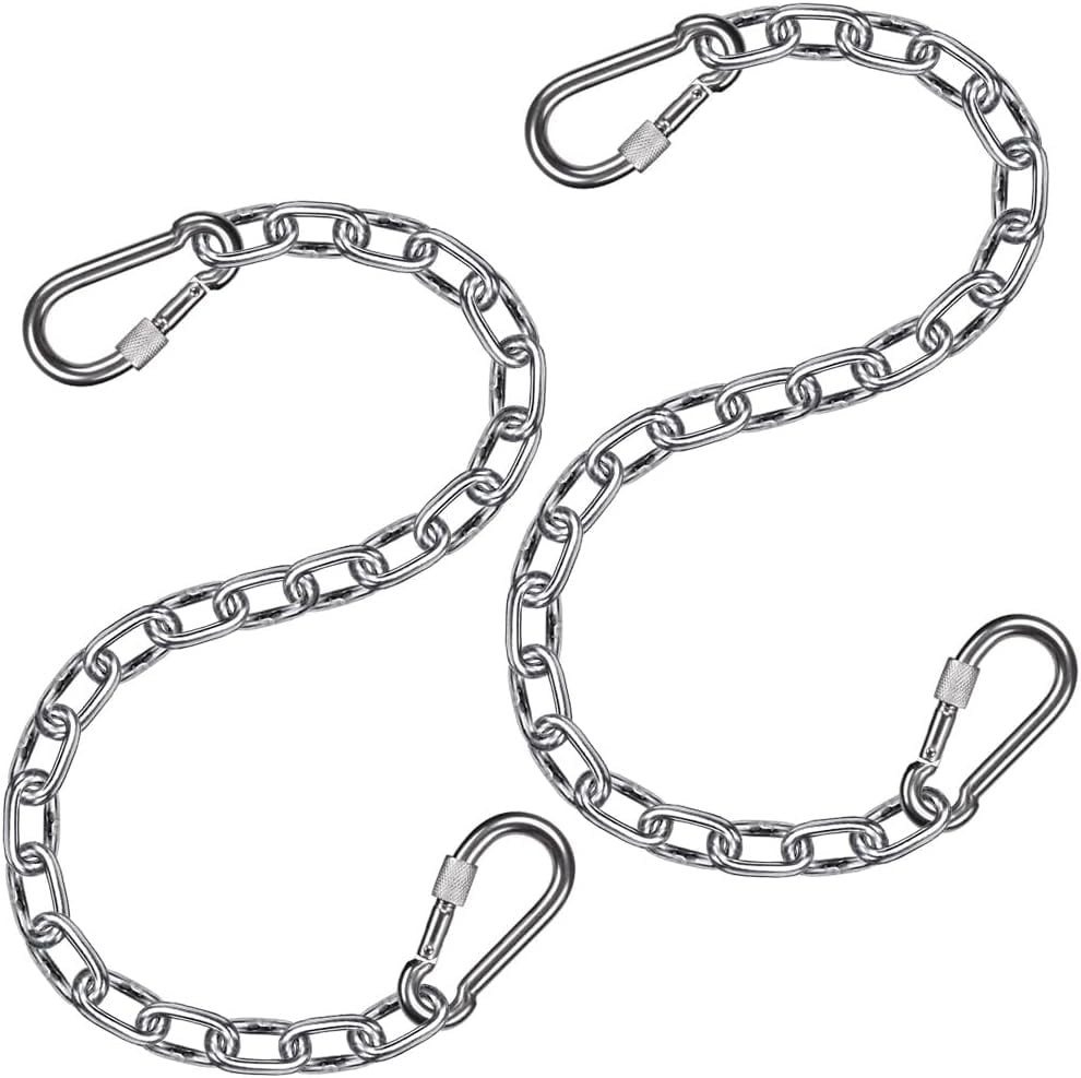 Stainless Steel Hanging Chair Chain Kit - 2 Chains with 4 Carabiners ...