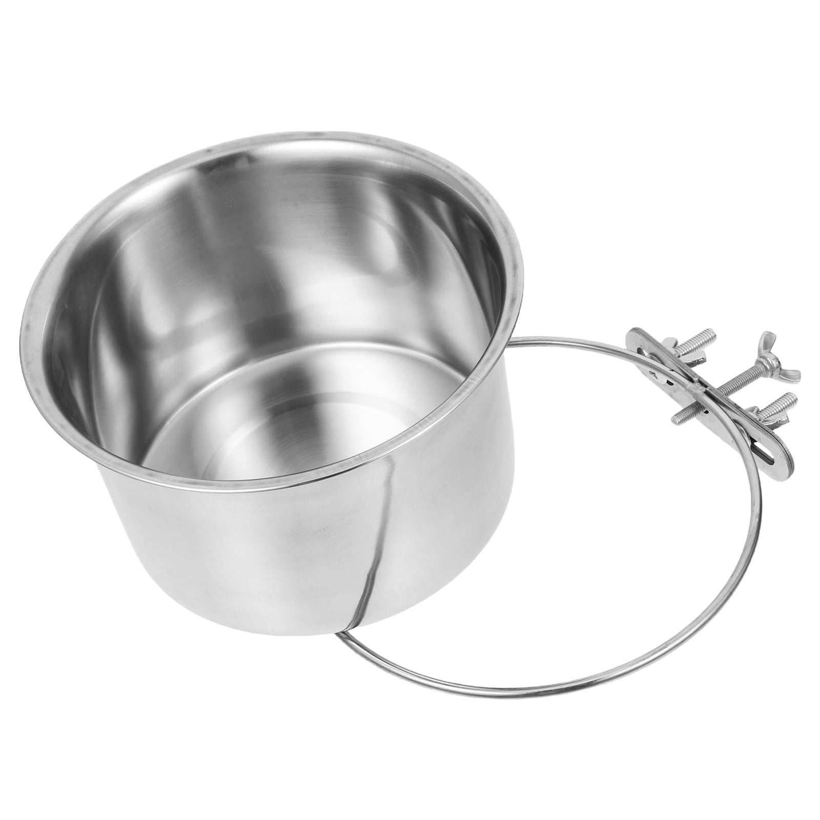Stainless Steel Hanging Dog Bowl Anti-Spill Crate Mounted Pet Bowl ...