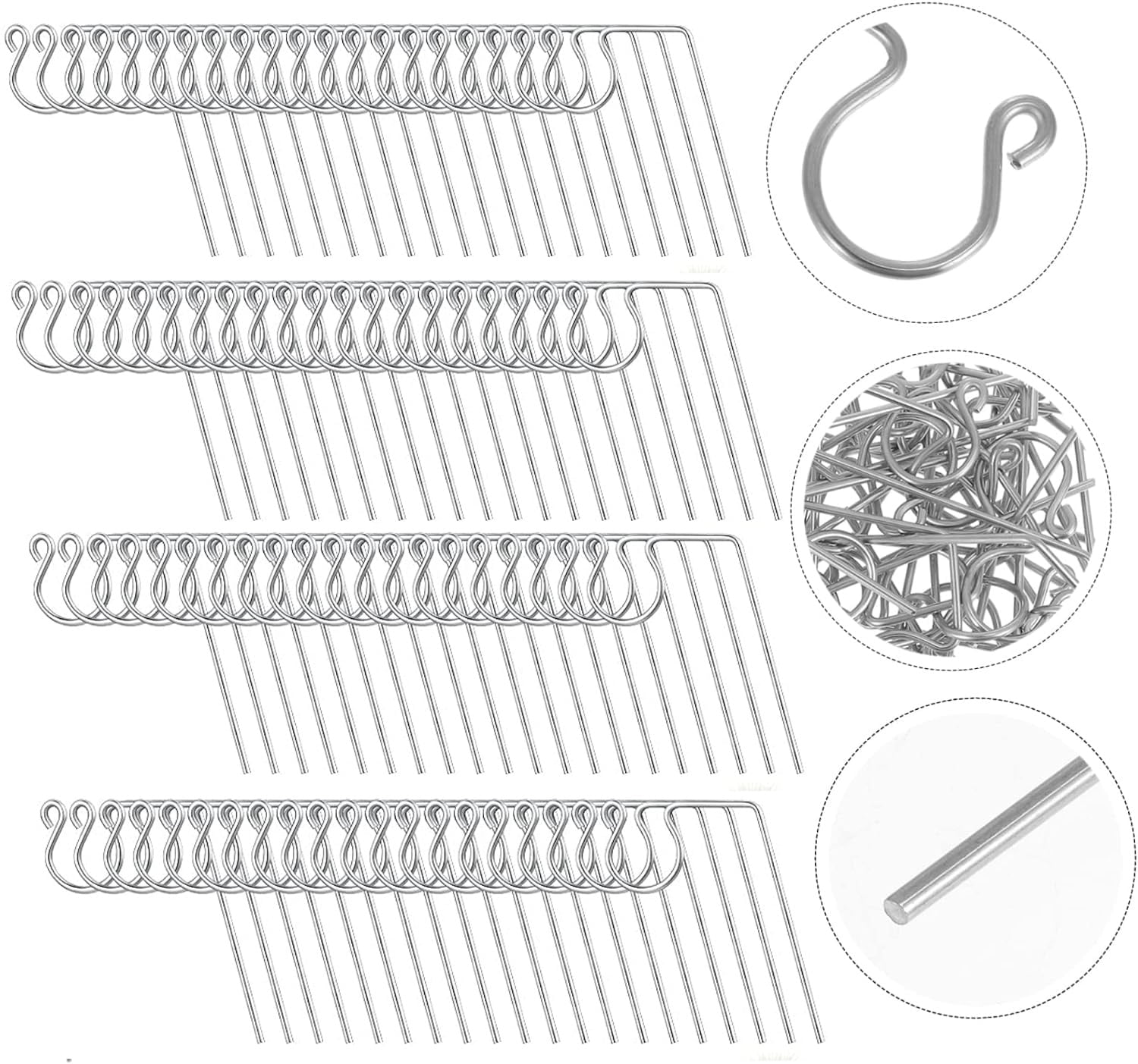 Stainless Steel Hanging Hooks,Happon 100 Pcs Christmas Light Hangers ...