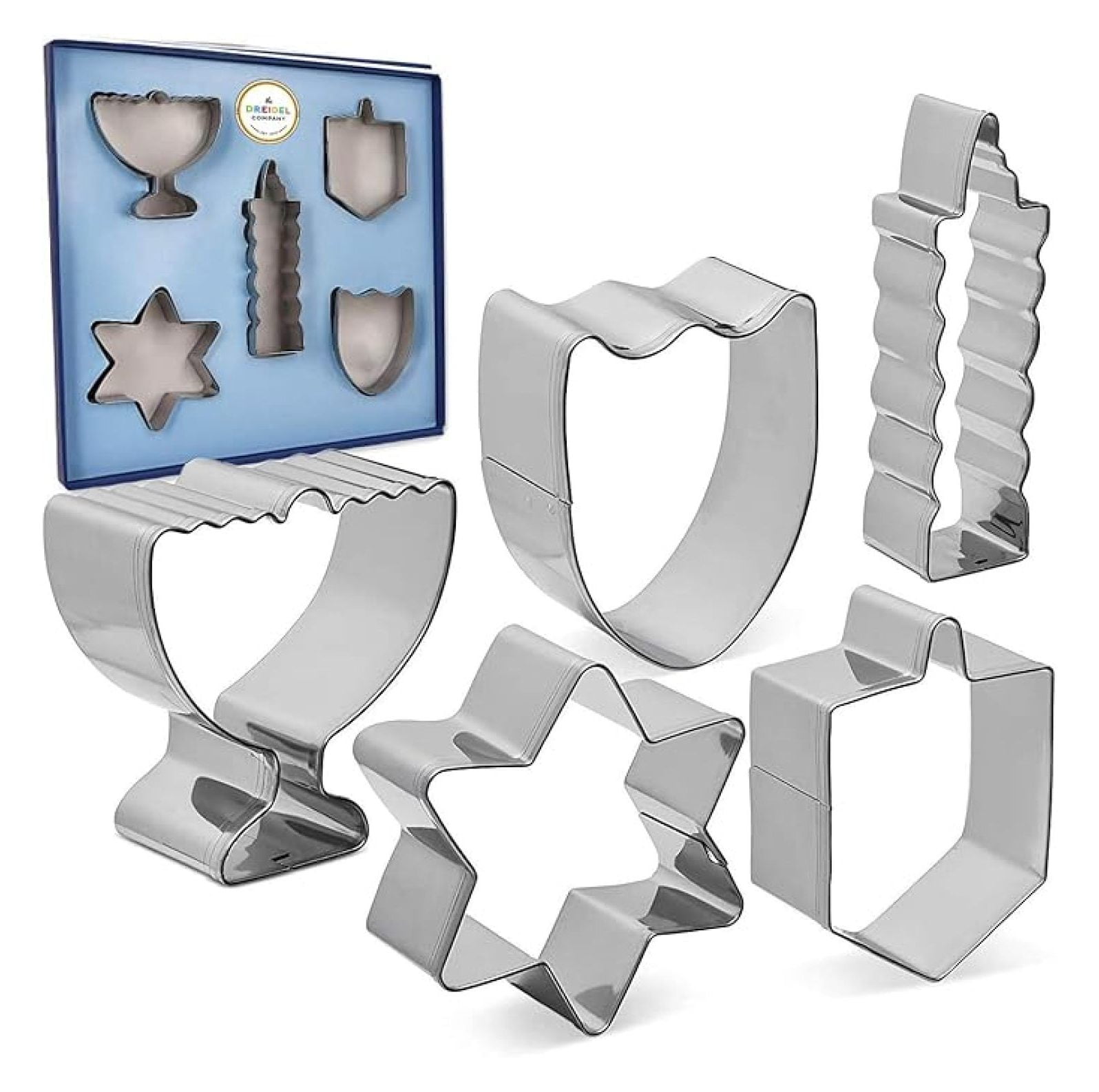 Stainless Steel Hanukkah Cookie Cutters, 5 Hanukkah Menorah, Dreidel ...