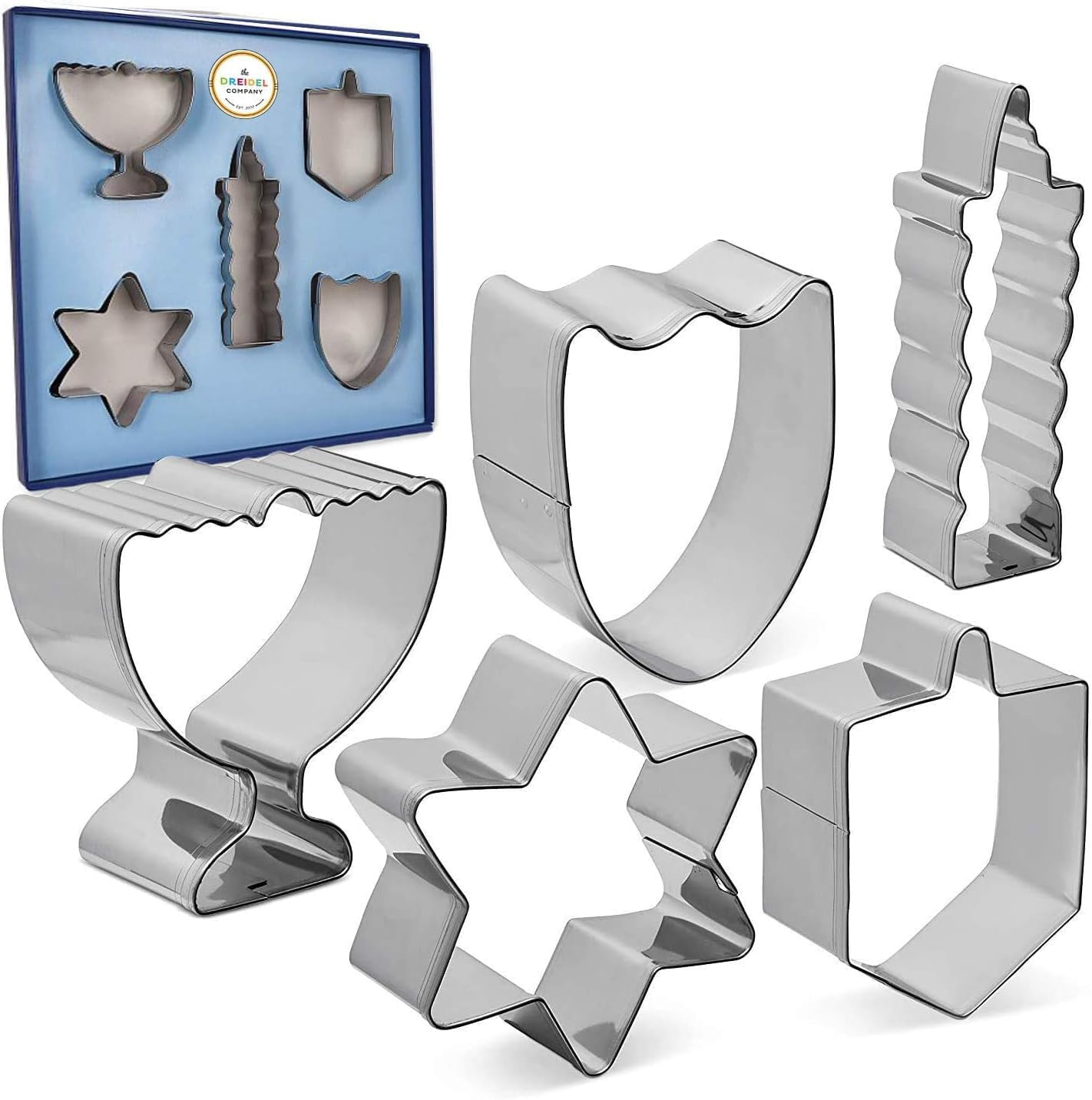 Stainless Steel Hanukkah Cookie Cutters 5 Hanukkah Menorah Dreidel ...
