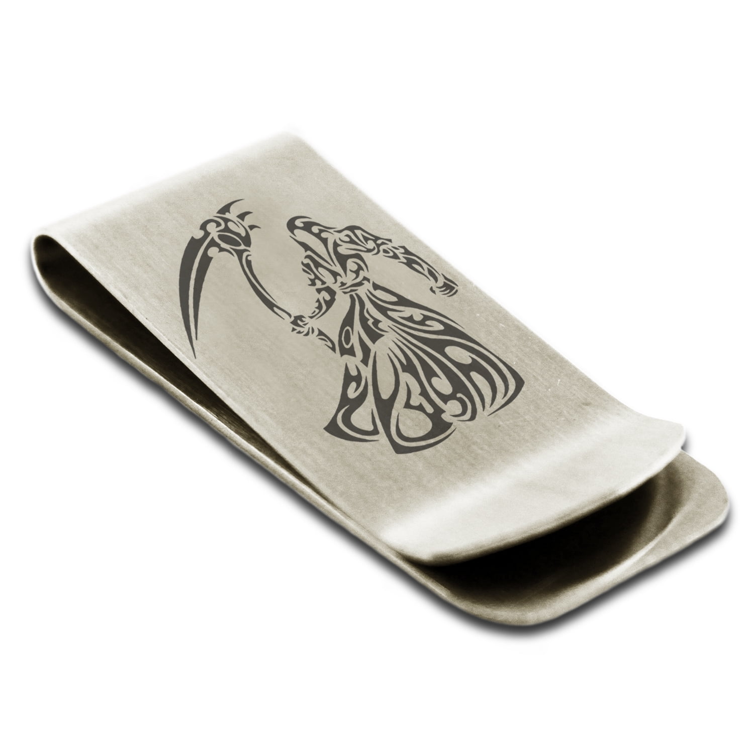 Tioneer Stainless Steel Harbinger Grim Reaper Engraved Money Clip ...