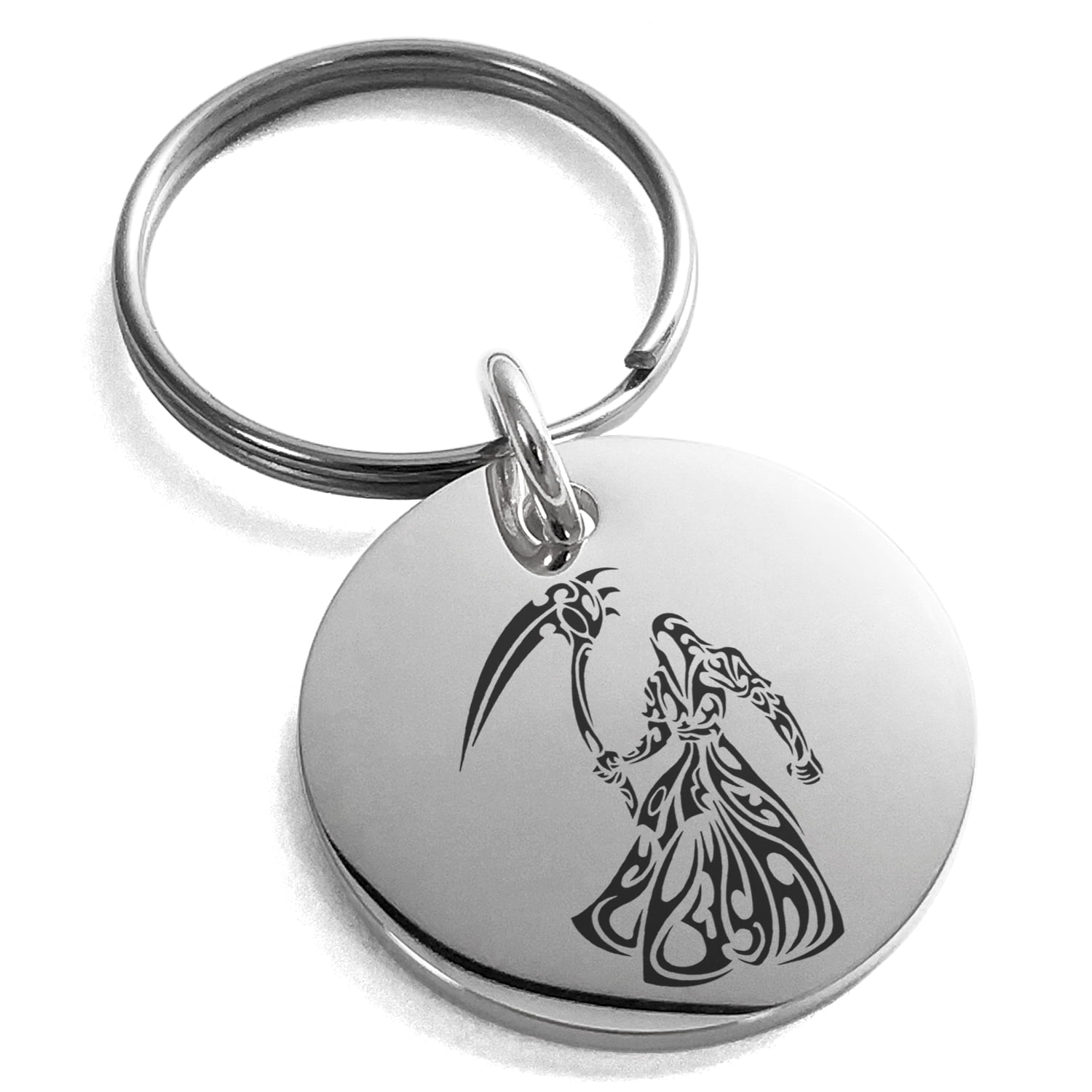 Tioneer Stainless Steel Harbinger Grim Reaper Engraved Small Medallion ...