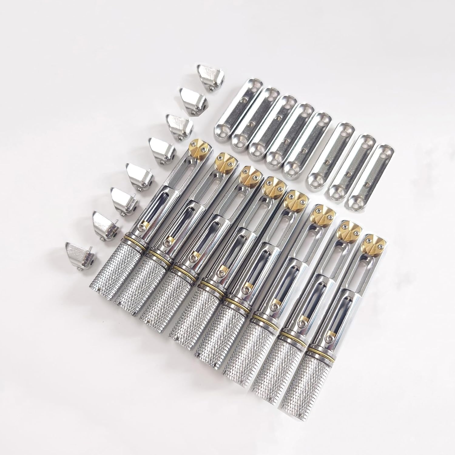 Stainless Steel Headless Guitar Bridge Set Single Bridge Silver for 6/7 ...