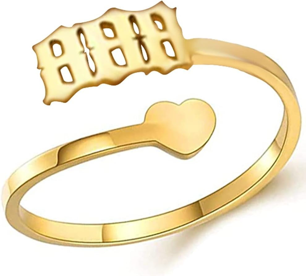 Stainless Steel Heart Charm Luck Angel Number Adjustable Size Wedding ...