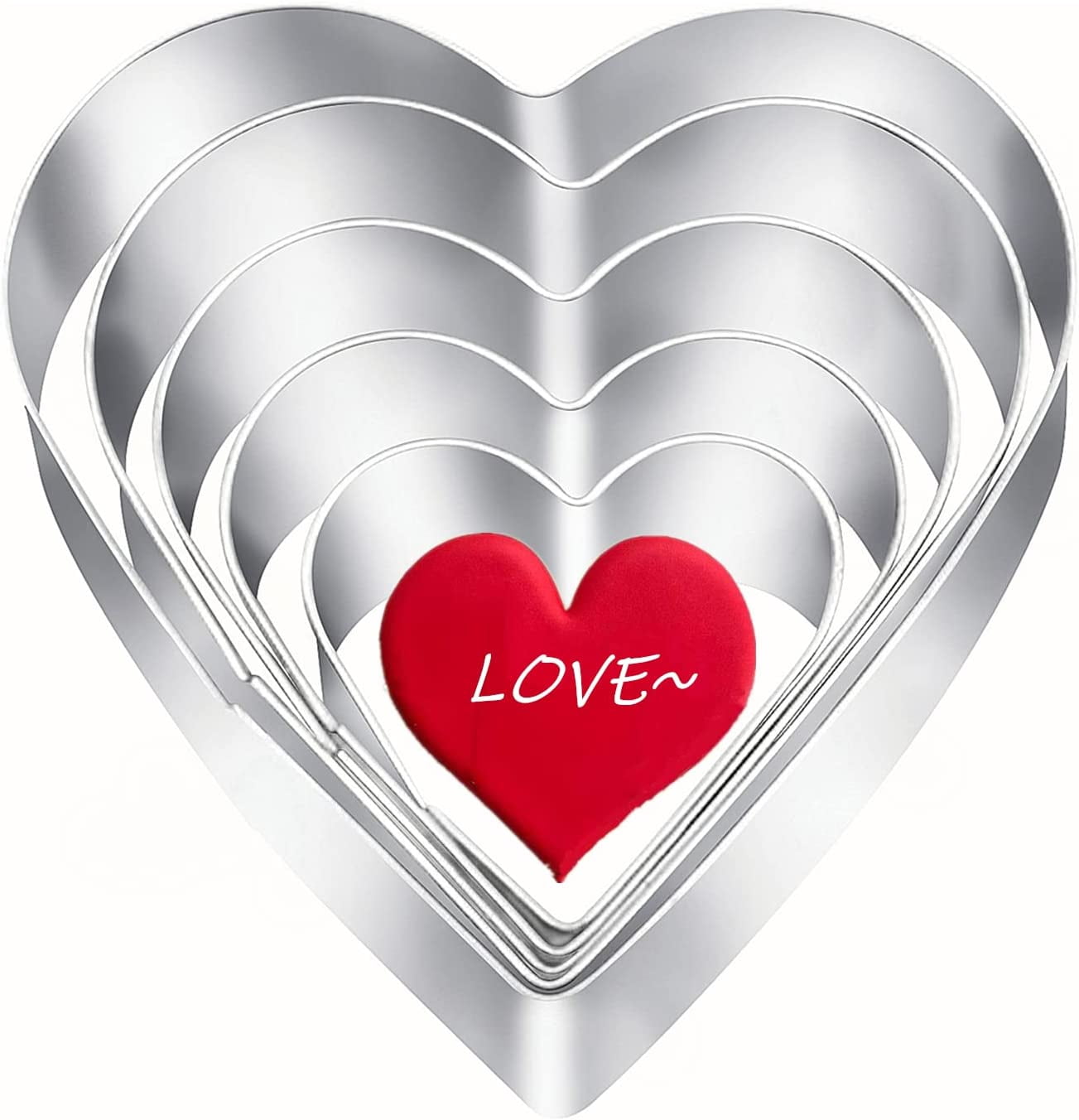 Stainless Steel Heart Cookie Cutter Multi Size Shaped Baking Mold DIY ...