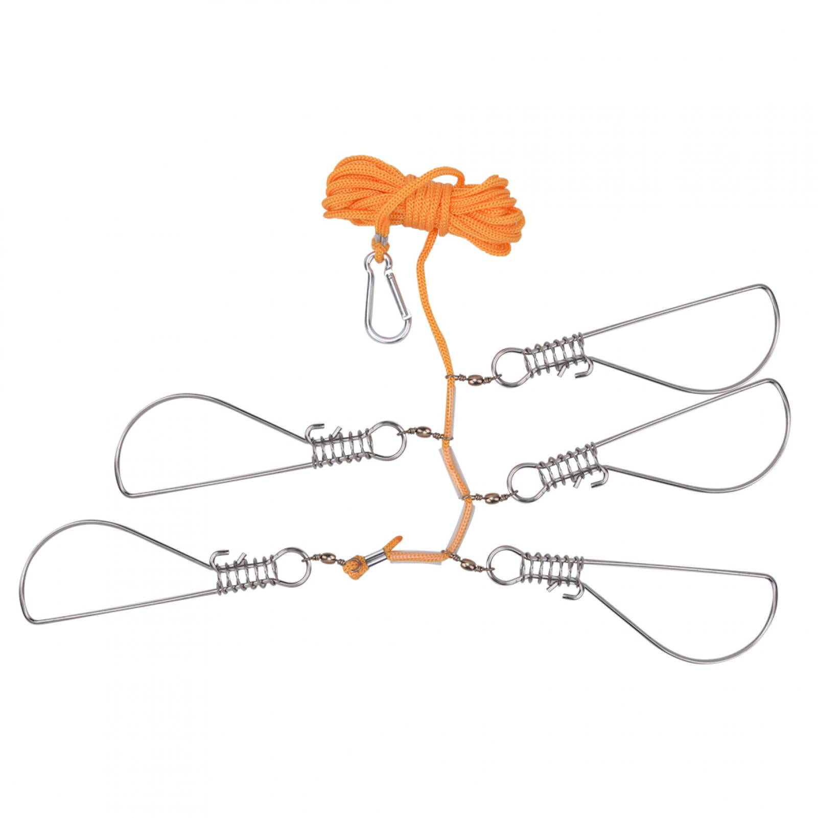 Stainless Steel Heavy Duty Fishing Catch Stringer with 5 Lock Snaps ...