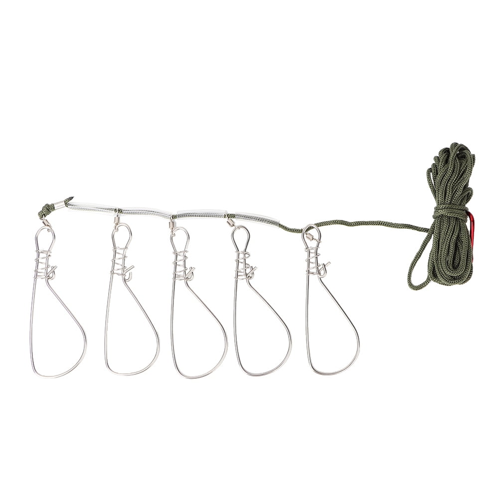 Cccanaooolceie Stainless Steel Heavy Duty Fishing Catch Stringer with 5 ...