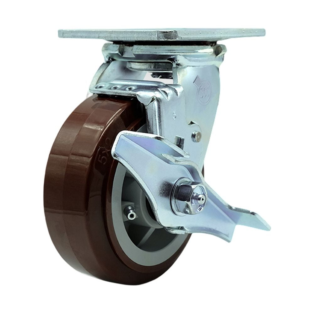 Stainless Steel Heavy Duty Swivel Top Plate Caster with Top Lock Brake ...