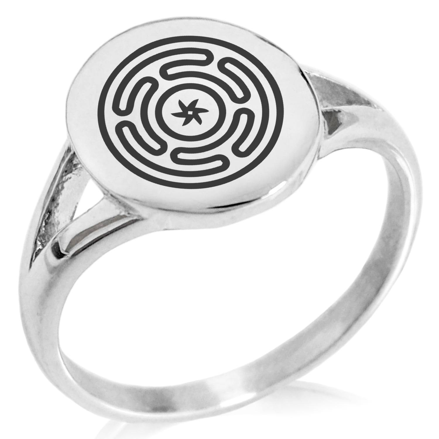 Stainless Steel Hecate Greek Goddess of Magic Minimalist Oval Top ...