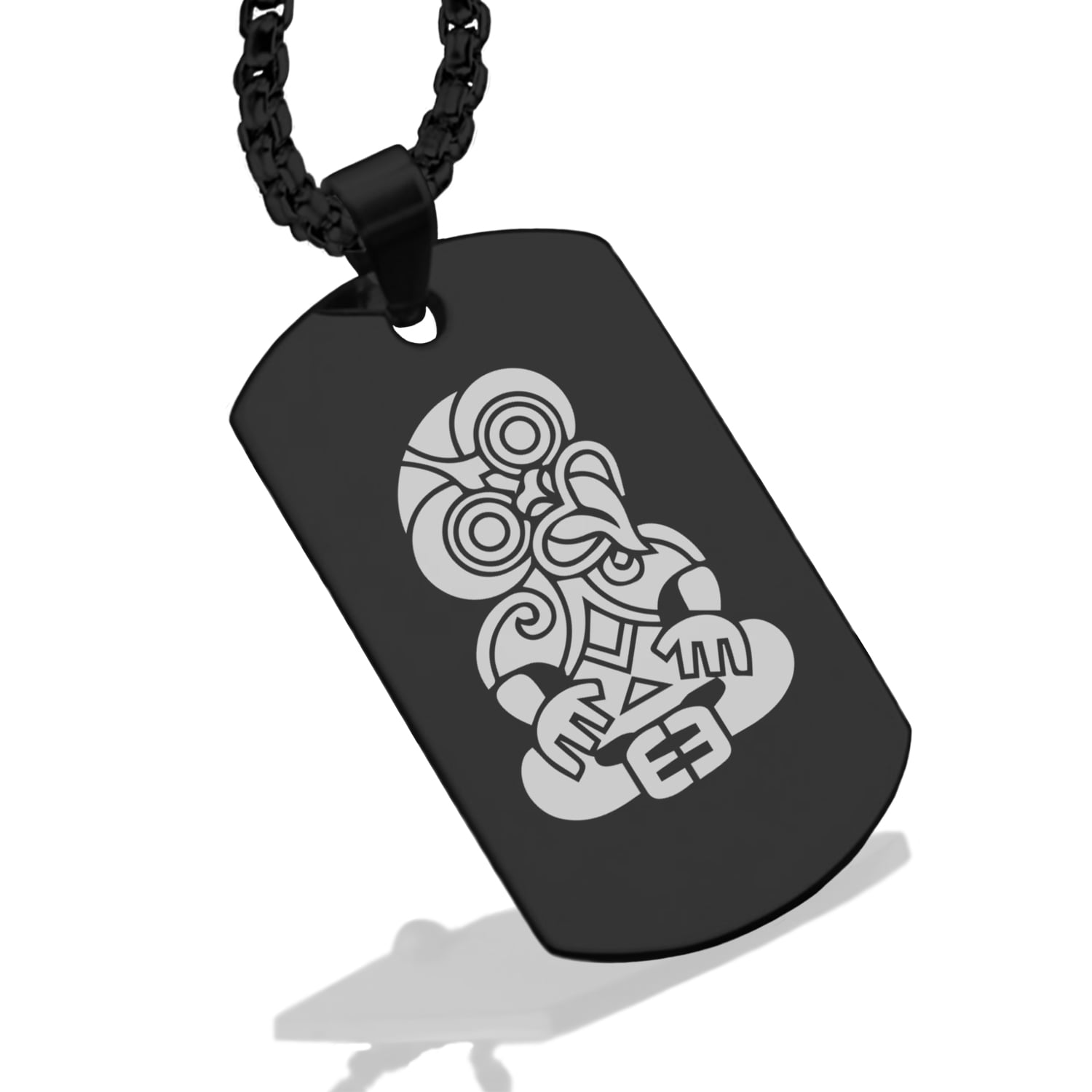 Stainless Steel Hei Tiki Maori Symbol Dog Tag Pendant Necklace ...