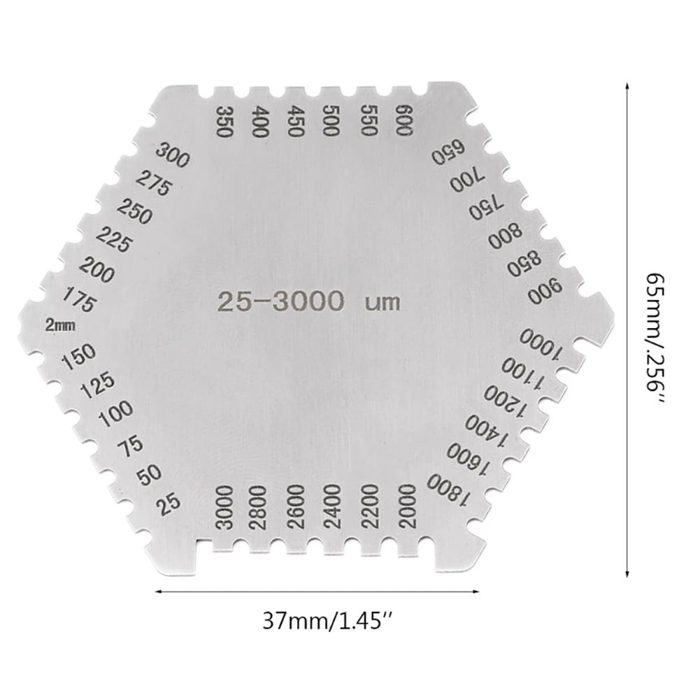 Stainless Steel Hexagon Wet Film Comb Gauge Paint Wet Film 25-3000Um ...