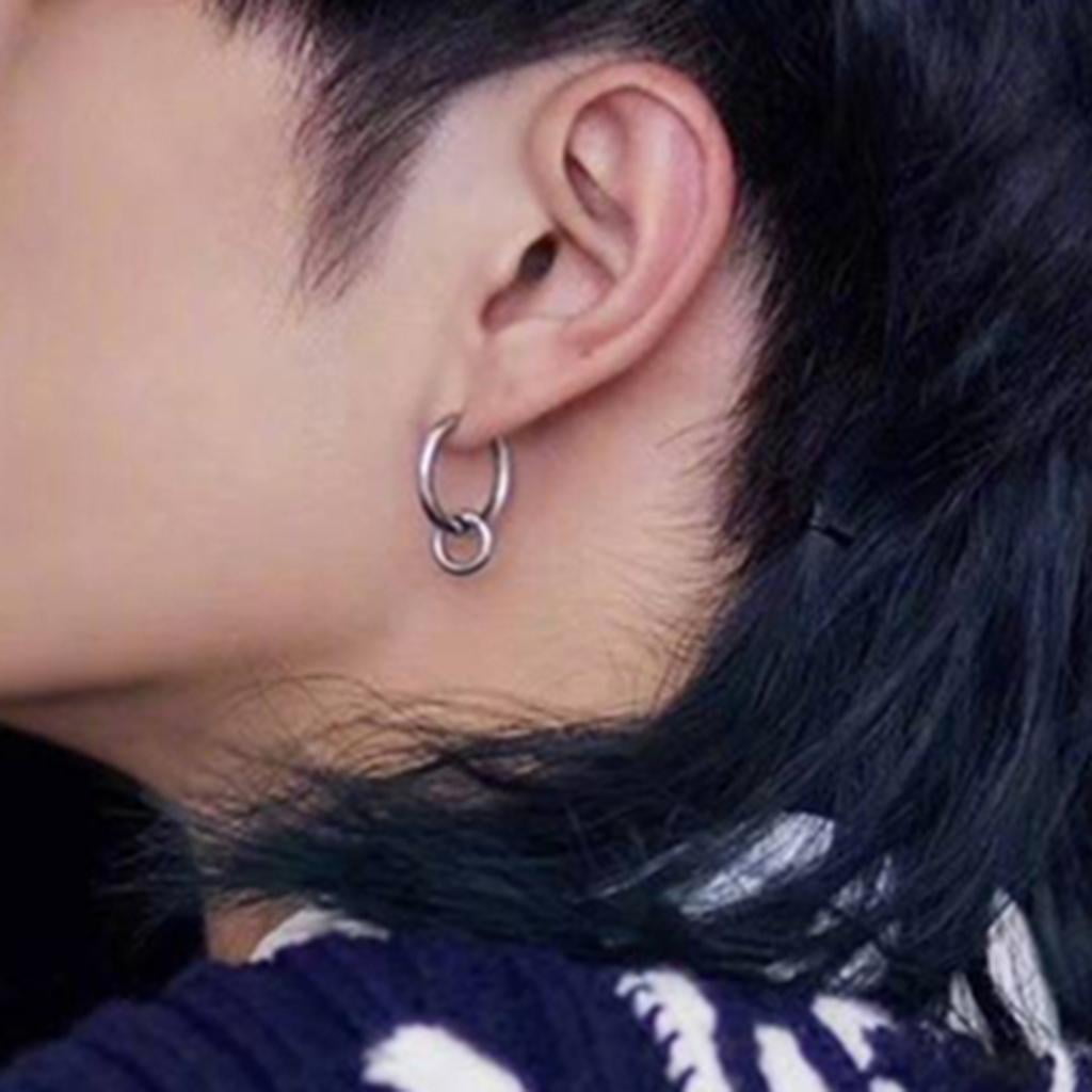 Stainless Steel Hip Hop Color Double Loops Dangle Ears - Walmart.com