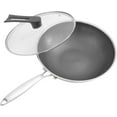Stainless Steel Honeycomb Wok, Non-stick Cooking Frying Pan with Lid ...
