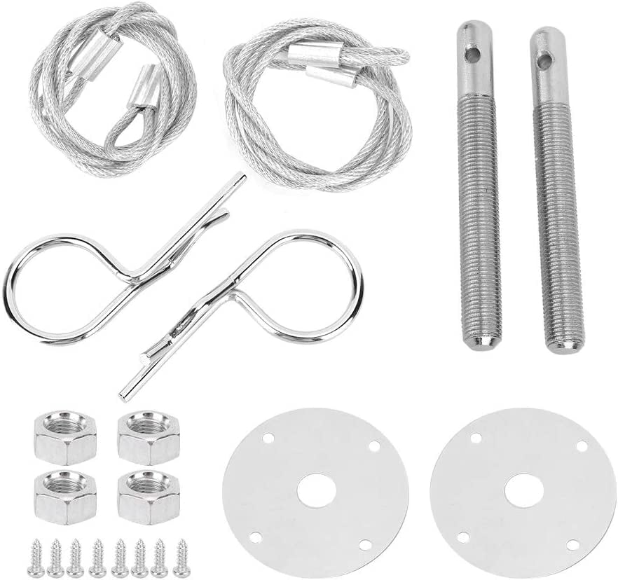 Stainless Steel Hood Pin, Engine Plate Pins Bonnet Lock Clip Kit ...