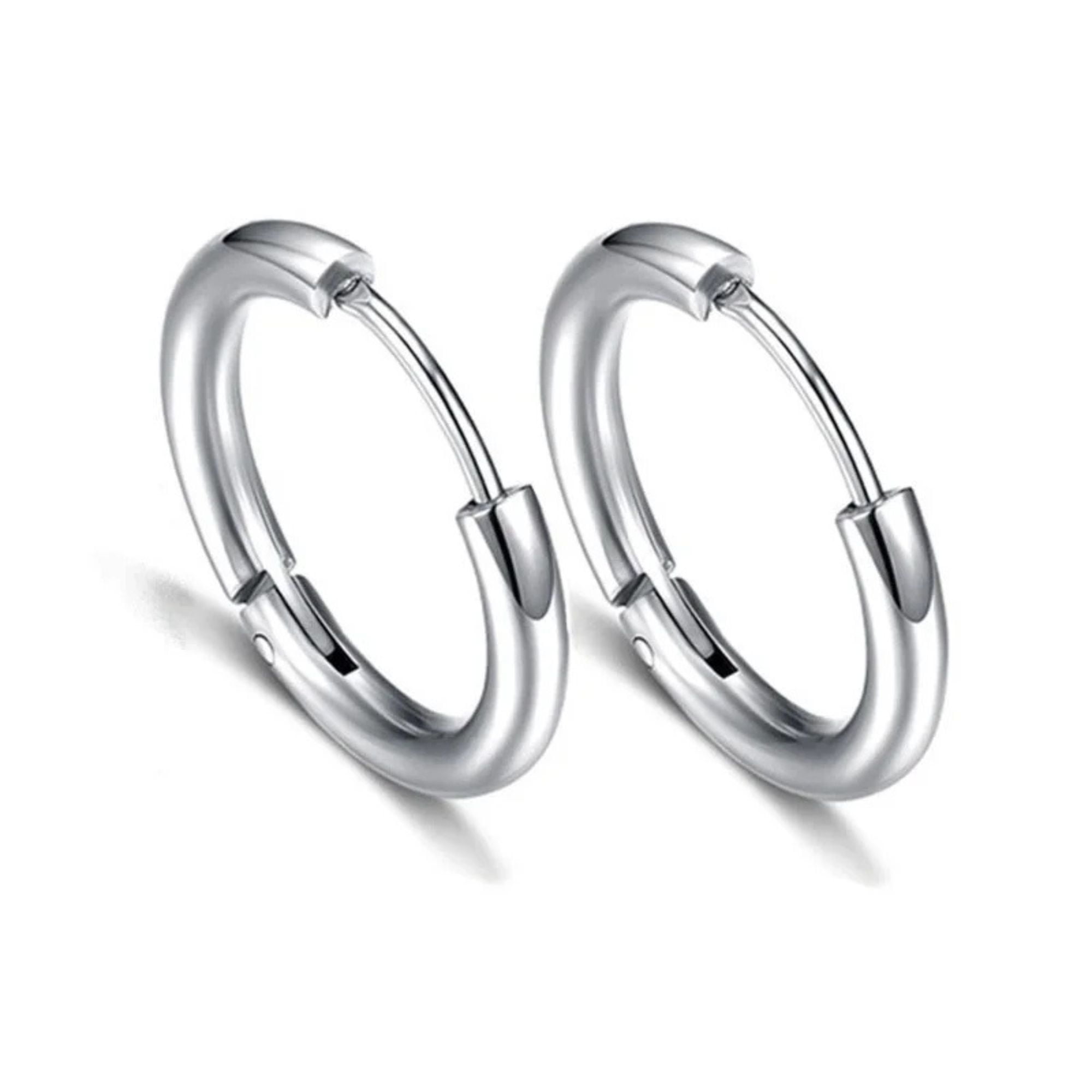 Stainless Steel Hoop Earrings by Ginger Lyne Huggie Style for Lobe ...