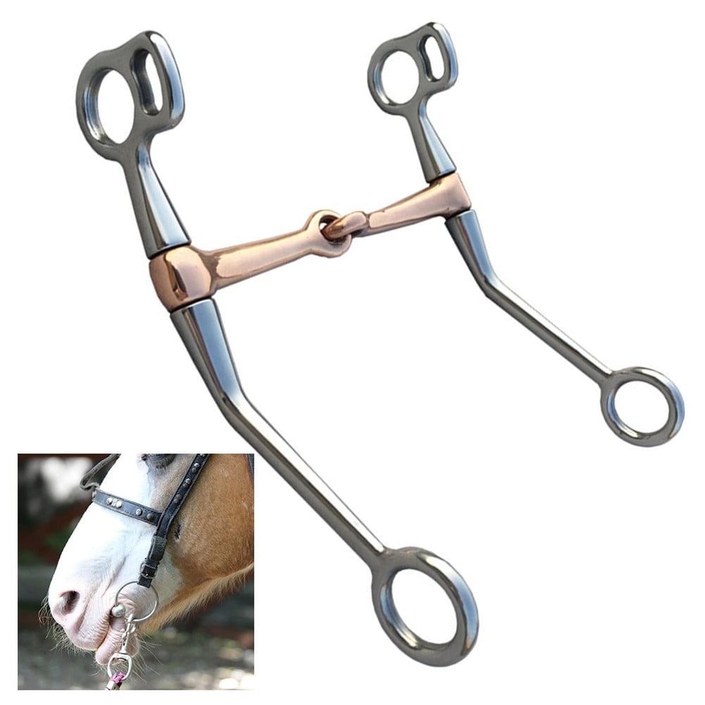 Stainless Steel Horse Bit Full Cheek Snaffle Bit Copper Mouth Horse Tack - Walmart.com
