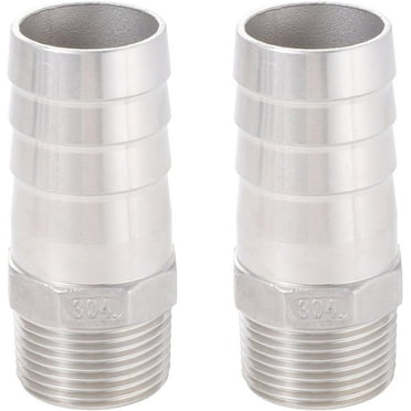 Uxcell Hose Barb Fitting 19.7mm Barbed G1/2 Male Thread, 2 Pack Pipe Connector, Grey - Walmart.com