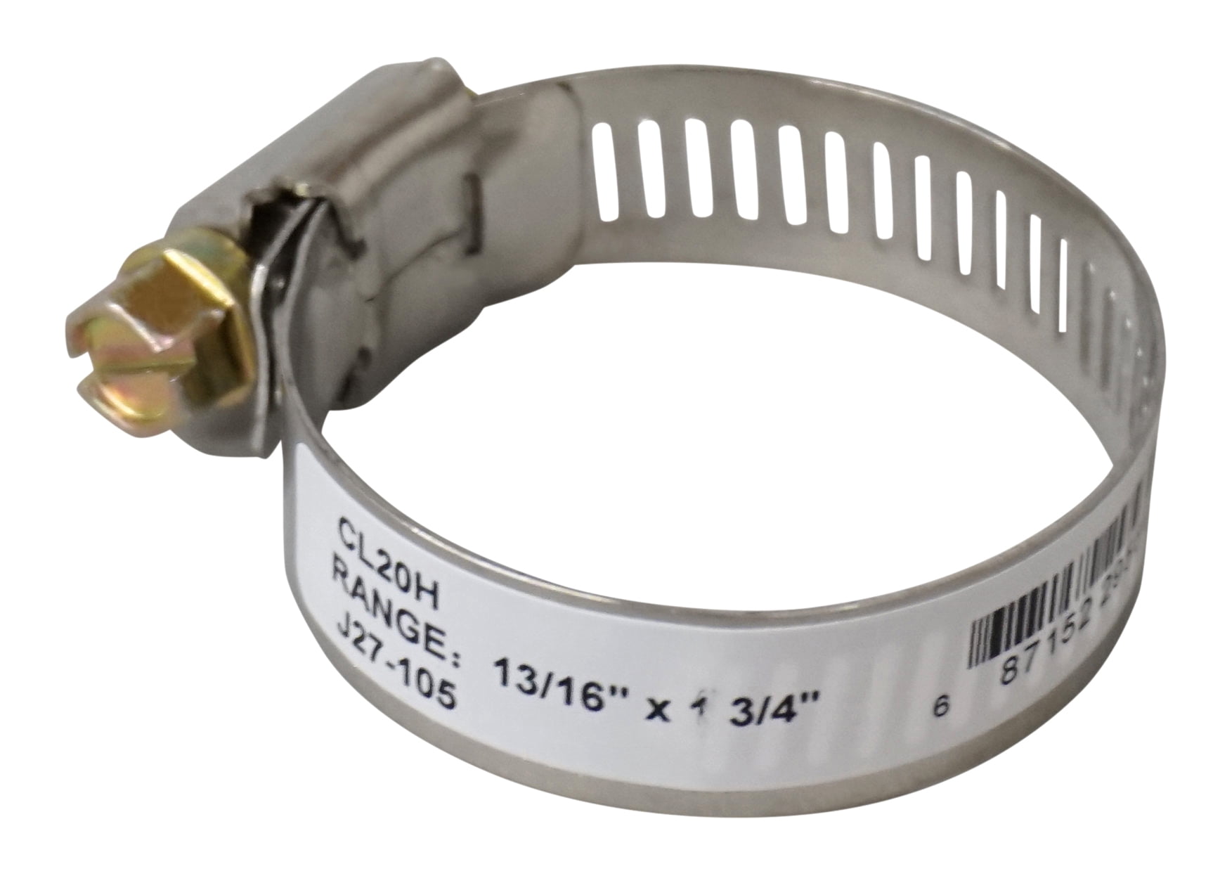 Stainless Steel Hose Clamp, 13/16" x 1-3/4", 5/16" Screw Head, J27-105 ...