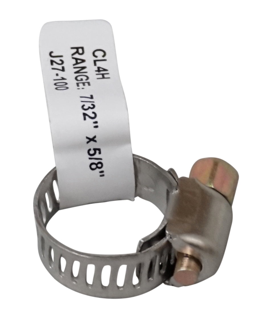 Stainless Steel Hose Clamp, 7/32" x 5/8", 1/4" Screw Head, J27-100 ...
