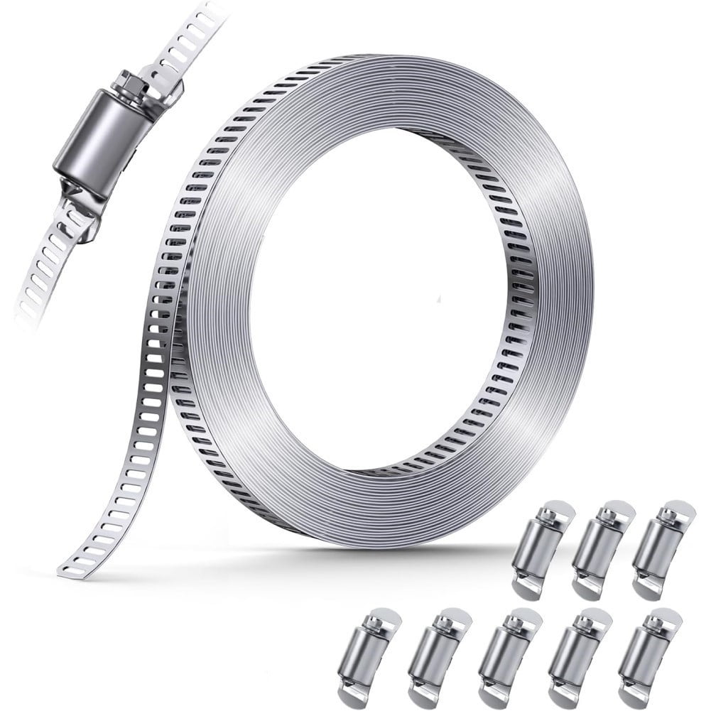 Stainless Steel Hose Clamp Adjustable Large Worm Gear Hose Clamp DIY ...