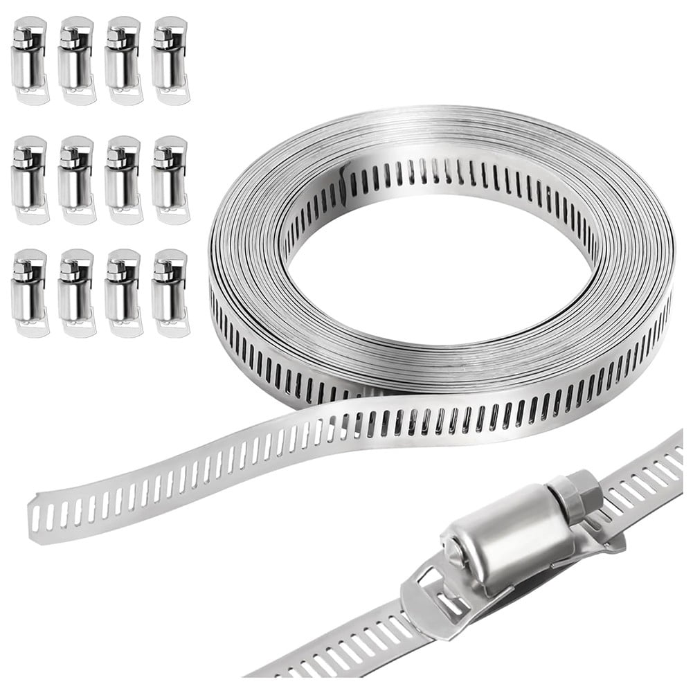 Stainless Steel Hose Clamp Adjustable Large Worm Gear Hose Clamp DIY ...