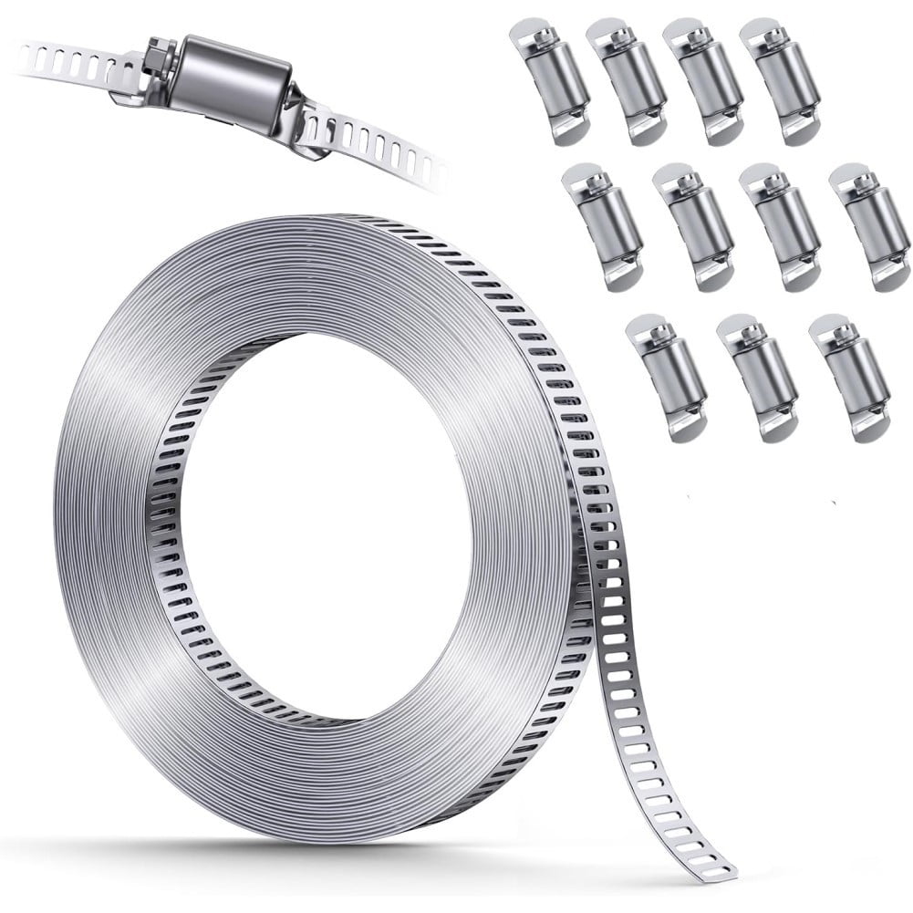 Stainless Steel Hose Clamp Adjustable Large Worm Gear Hose Clamp DIY ...