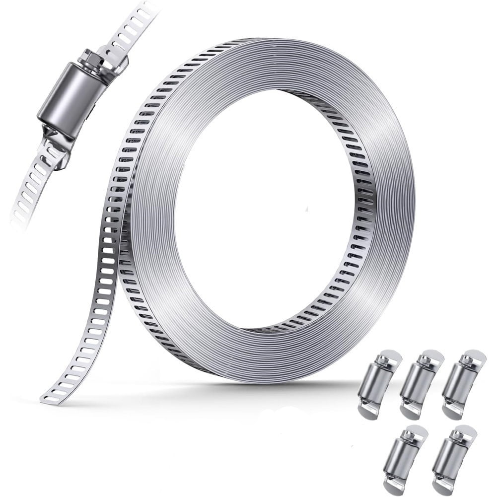 Stainless Steel Hose Clamp Adjustable Large Worm Gear Hose Clamp Kit ...