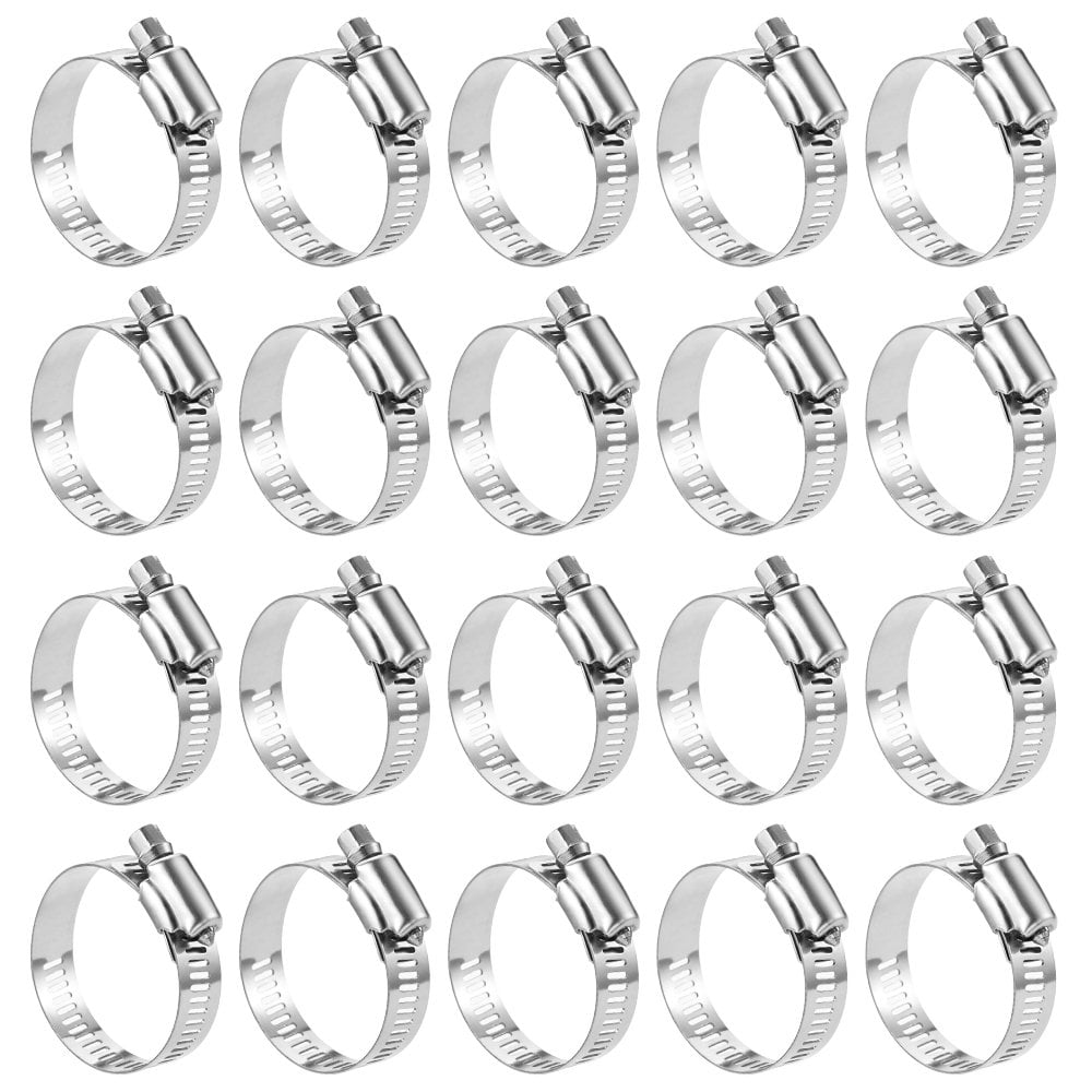 Stainless Steel Hose Clamp Combo Kit - 60 Pieces, Adjustable 1/4" - 1-1 ...