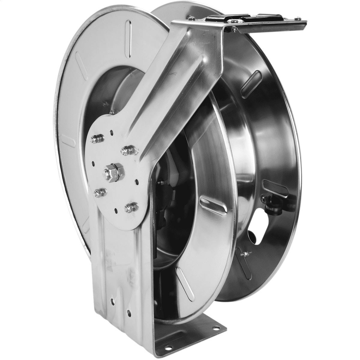Stainless Steel Hose Reel w/ 1/4" dia x 50' of EPDM hose w/ 1/4 ...