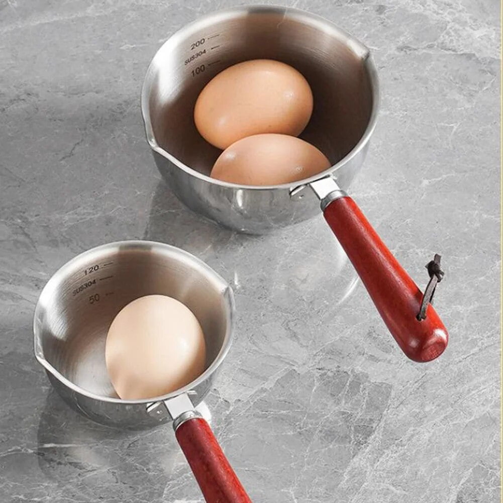 Stainless Steel Hot Oil Pan Hot Butter Warmer Flat Bottom Oil Splash ...