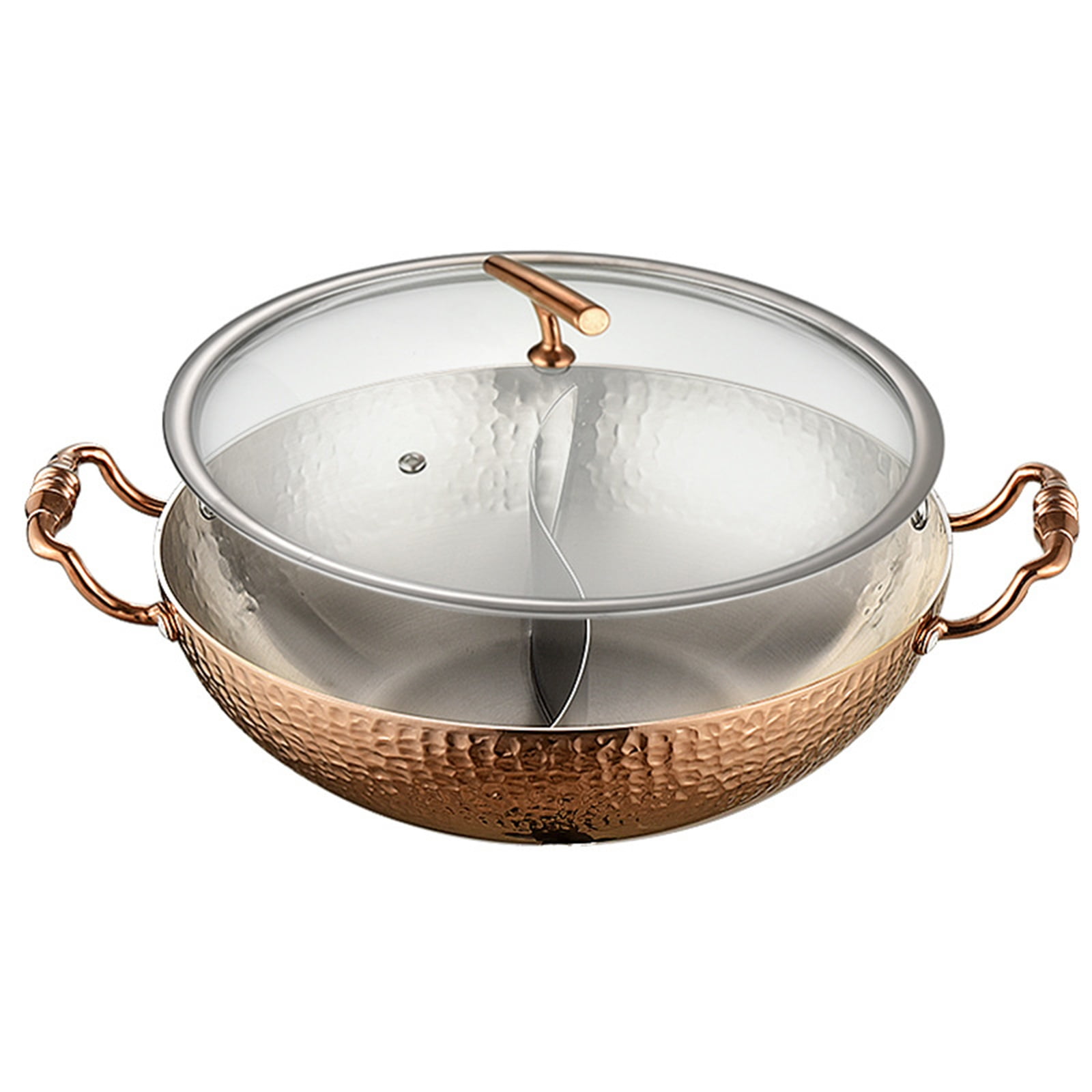 Stainless Steel Hot Pot, Dual Sided Hot Pot Two-Flavor Soup Pot Shabu ...