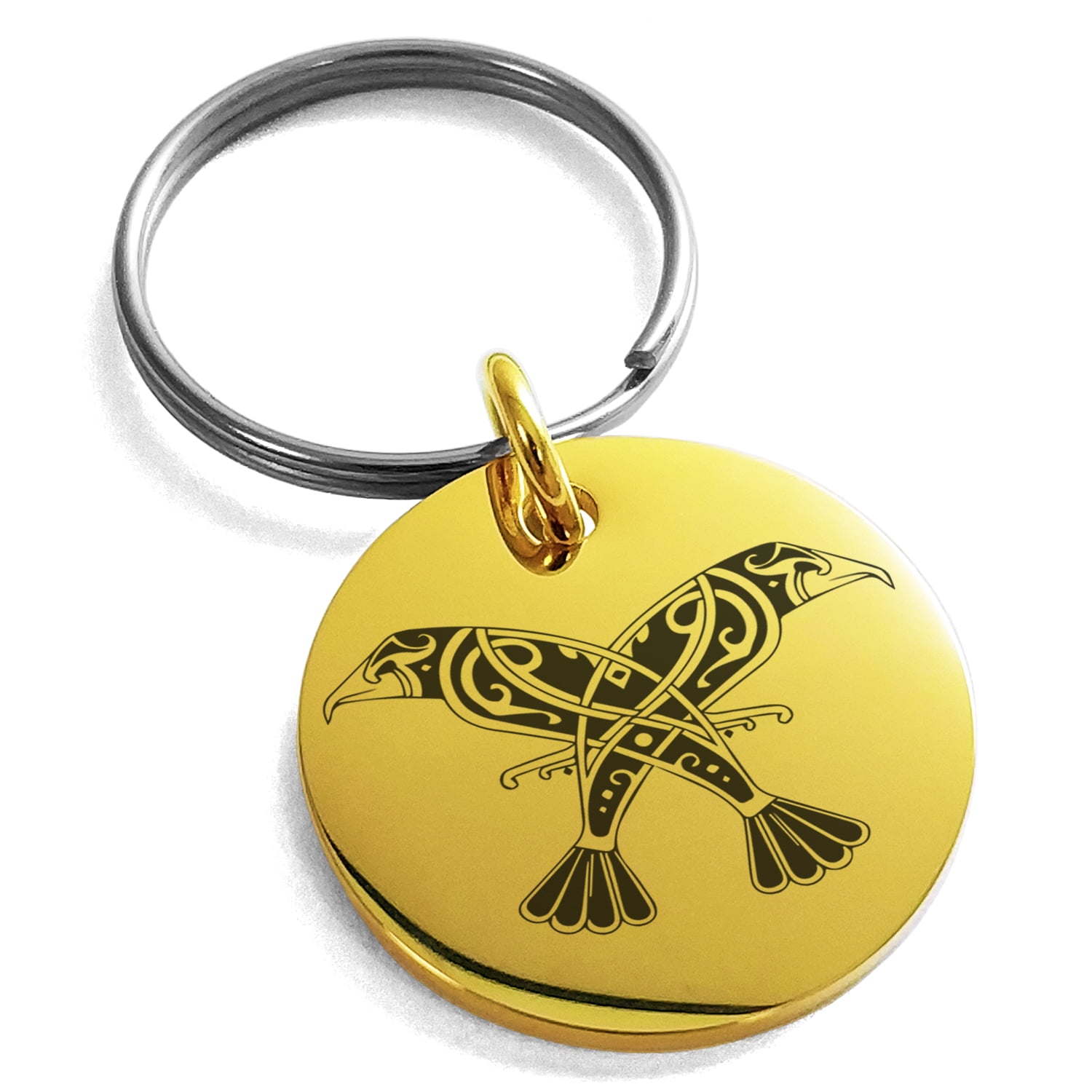 Tioneer Stainless Steel Huginn & Muninn Odin's Engraved Small Medallion ...