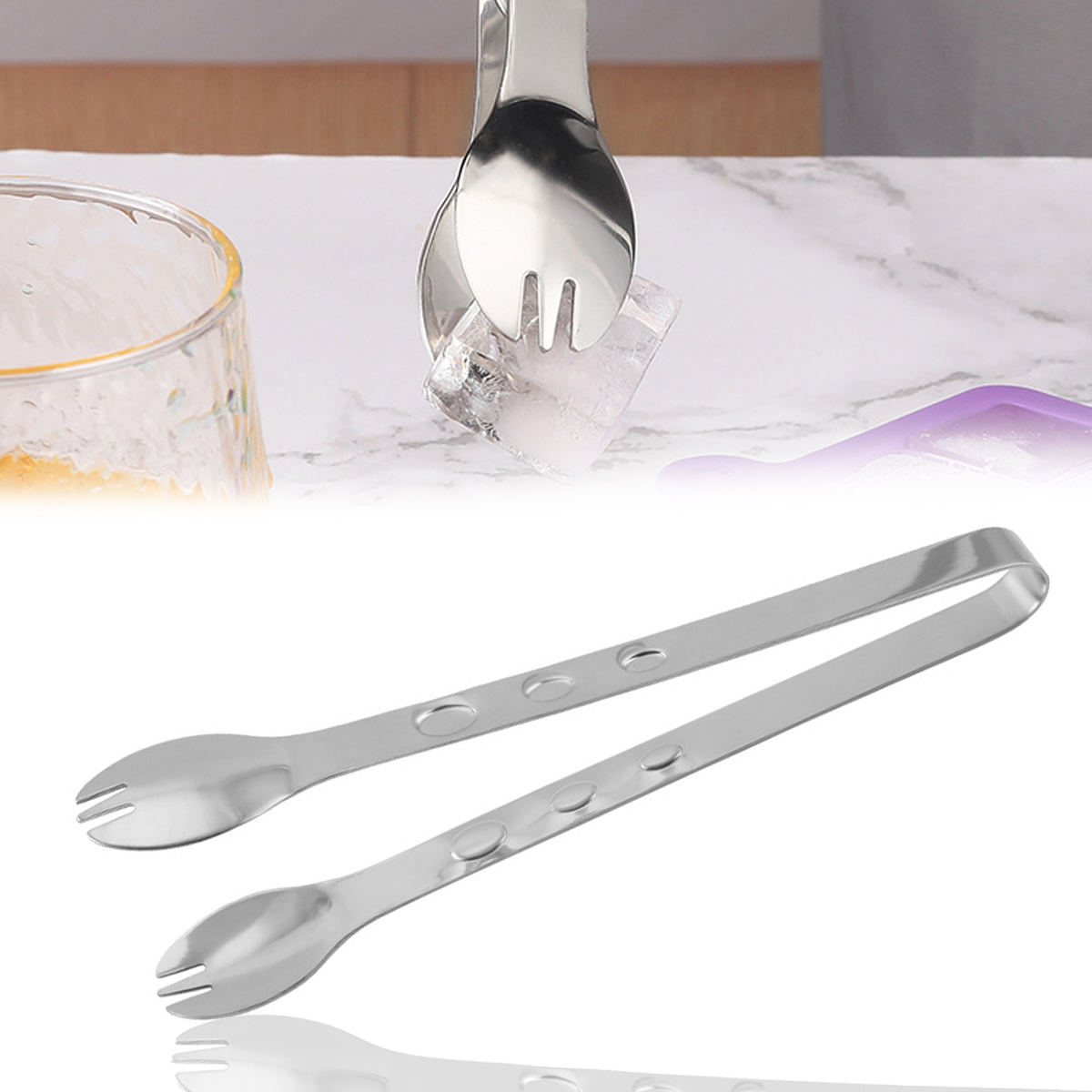 Stainless Steel Ice Bucket Tongs - Mini Serving Tongs Metal Appetizers ...